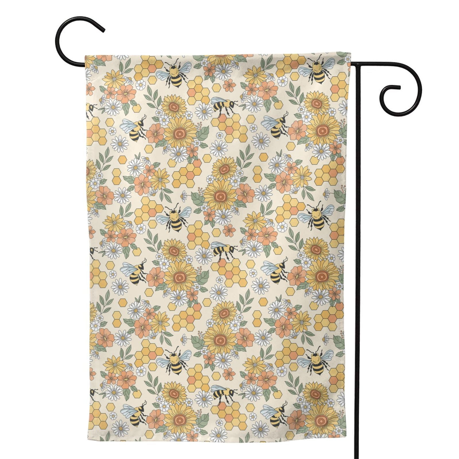 Sigee Hippie Bee Honeycomb for Live Happy Decorative Small Garden Flag ...