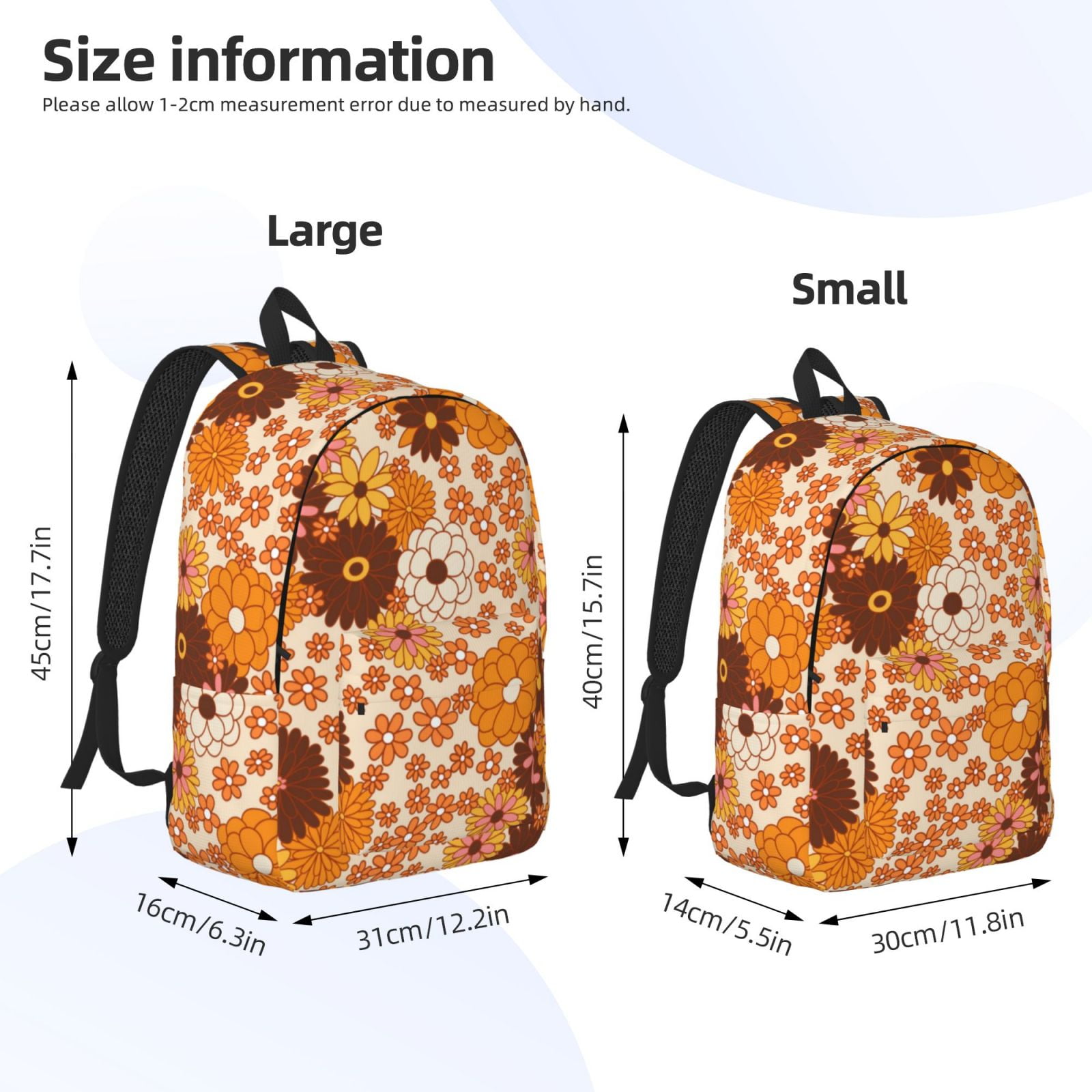 Sigee Hippie Ditsy Floral for Canvas Large Capacity Laptop Backpack for ...