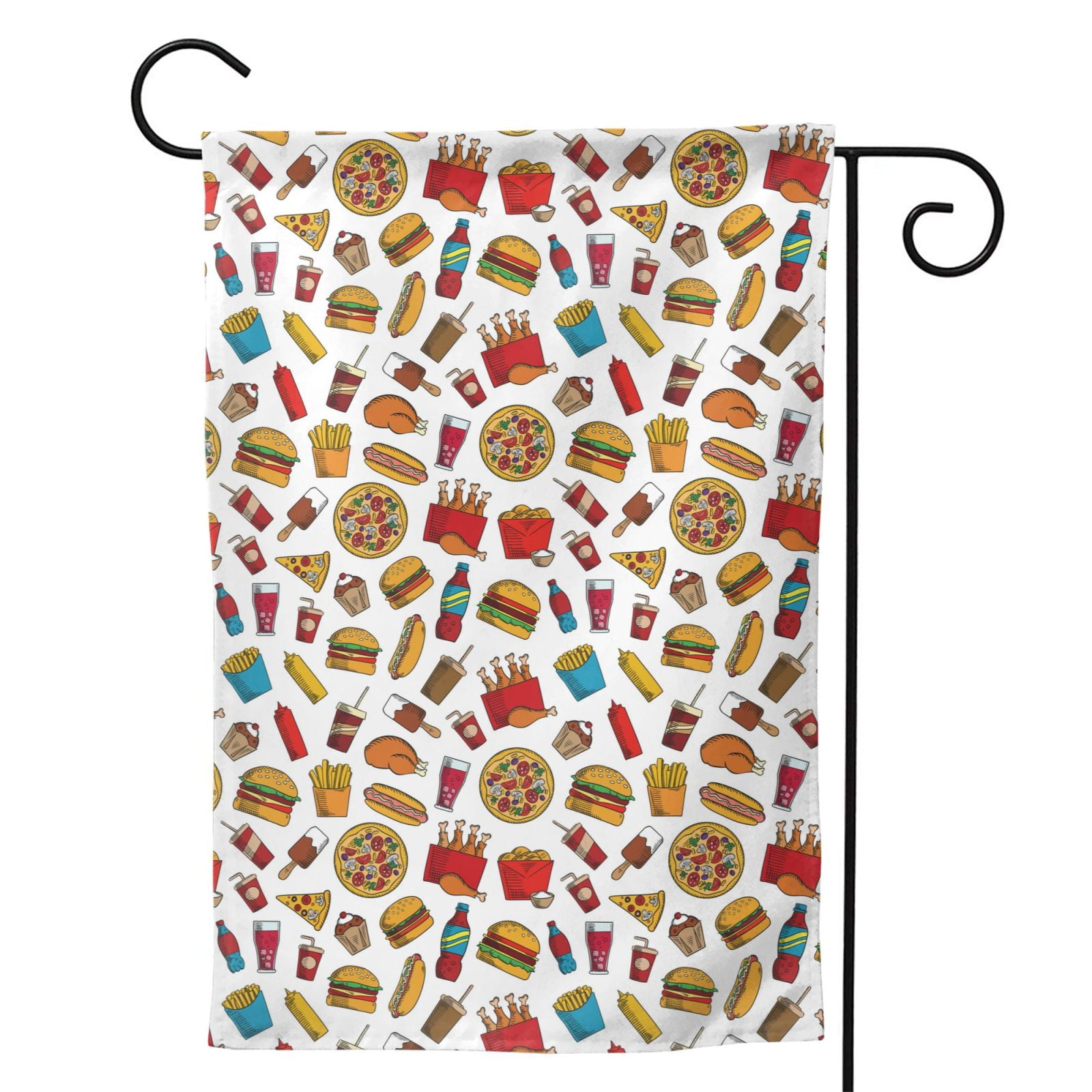 Sigee Hot Dog Pizza for Live Happy Decorative Small Garden Flag,Double ...