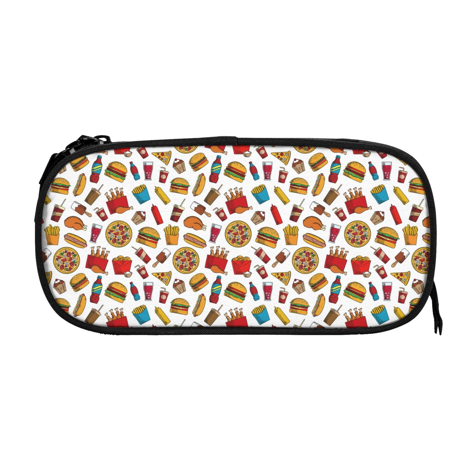 Sigee Hot Dog Pizza for Portable Pencil Pouch with Zipper for Students ...