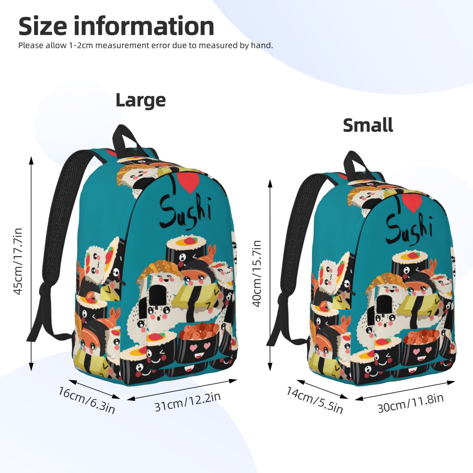 Sigee I Love Sushi for Canvas Large Capacity Laptop Backpack for Men ...