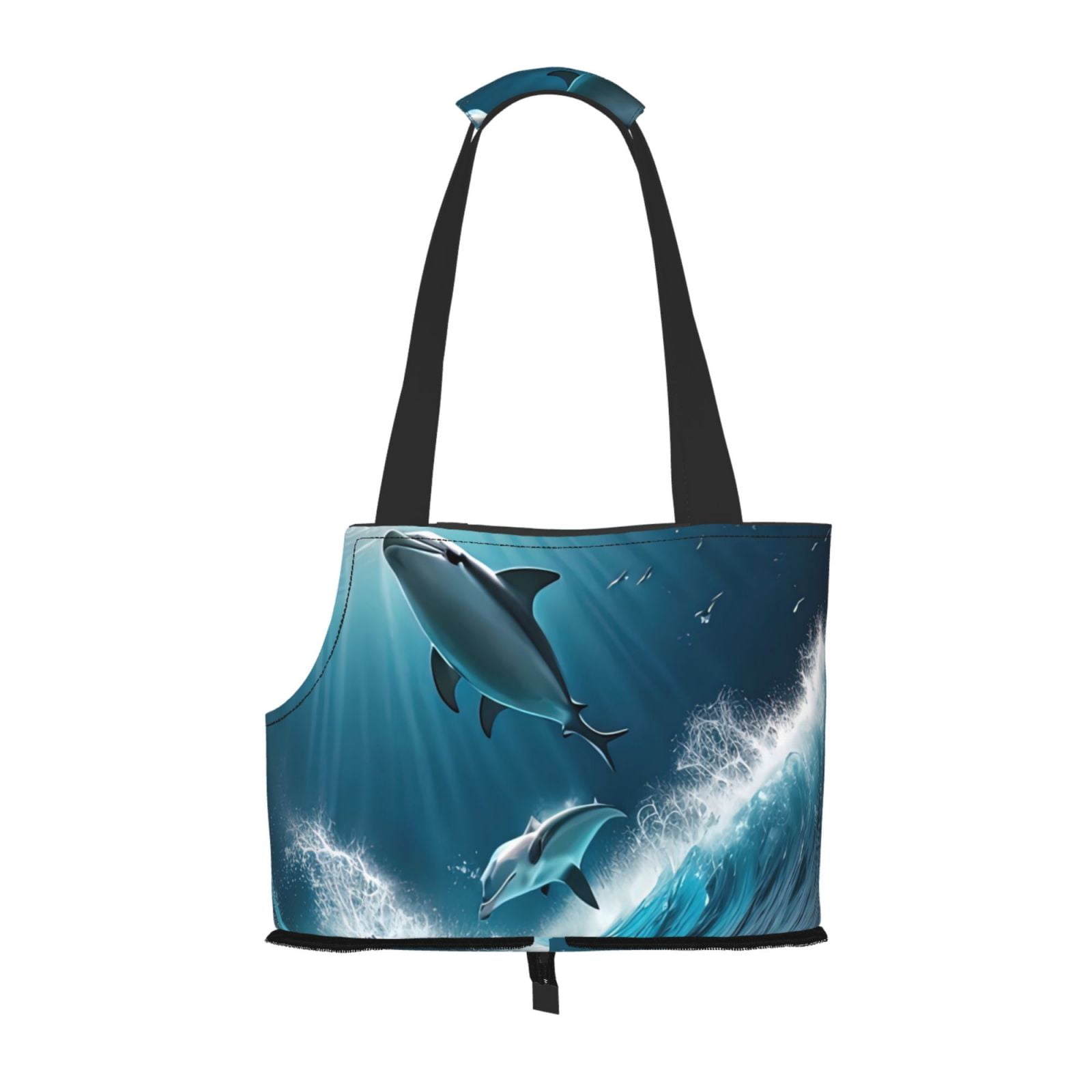 Sigee Ice Blue Ocean Cute Dolphin A for Pet Carrier Bag for Puppy with ...