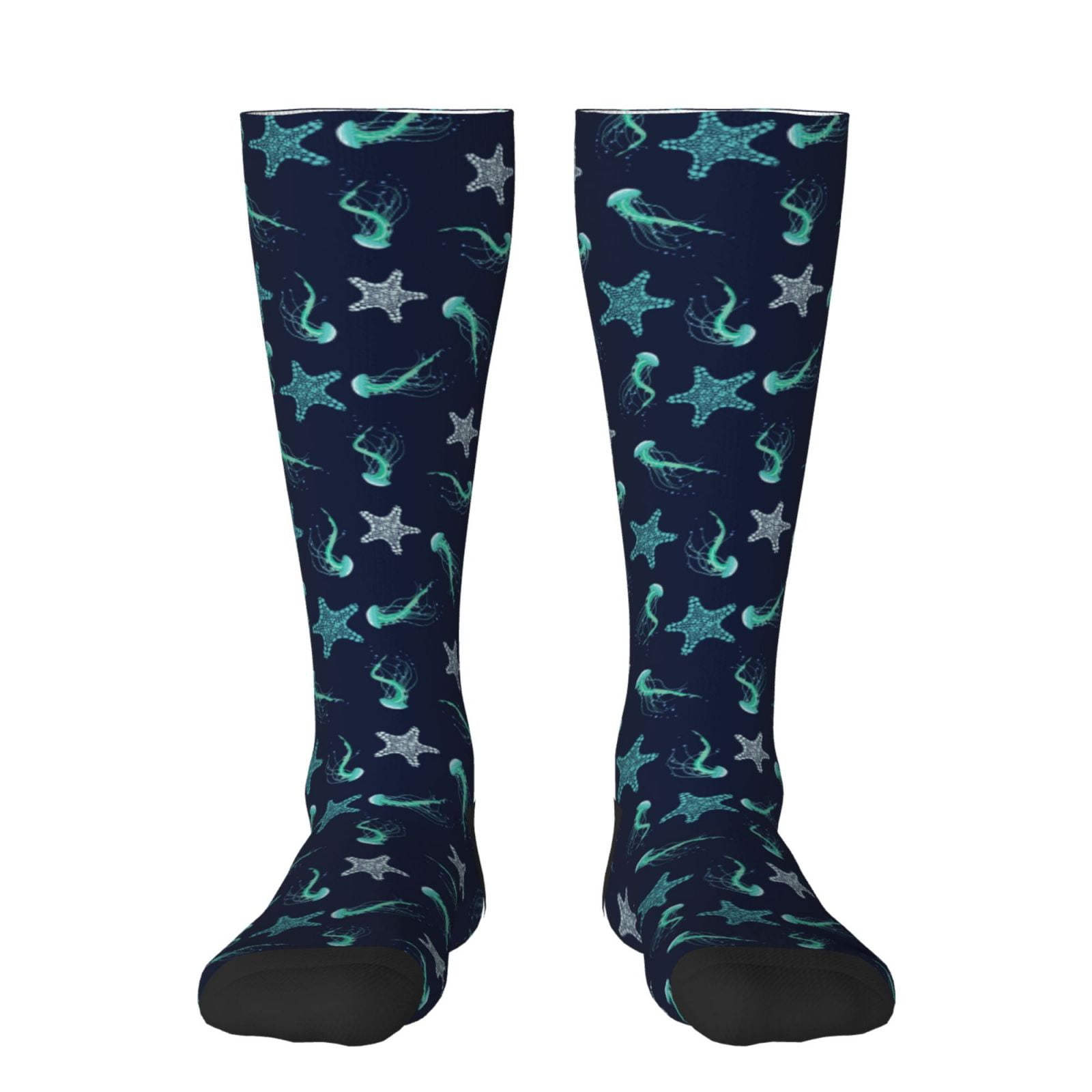 Sigee Ice Blue Starfish and Jellyfish for Socks for Men Women Socks ...