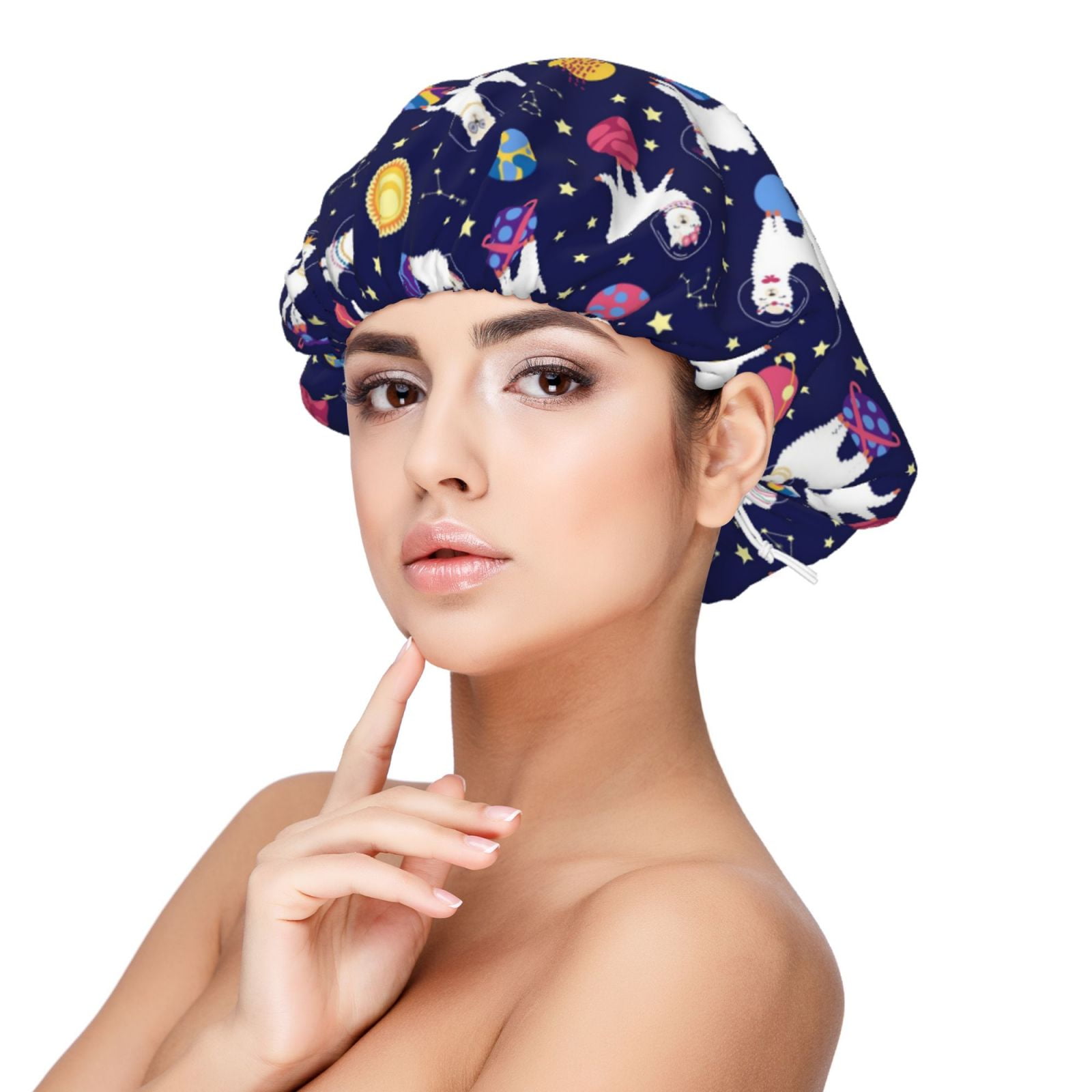 Sigee Lama in Space for Hair Wrap Adjustable Sleep Cap for Hair ...