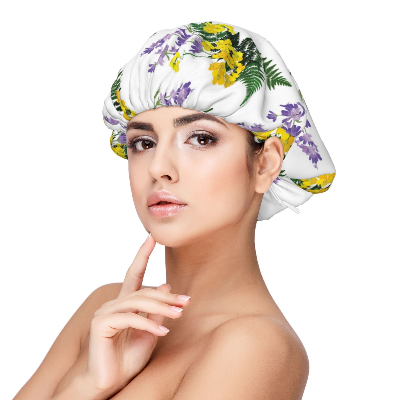 Sigee Lavender Flowers for Hair Wrap Adjustable Sleep Cap for Hair ...