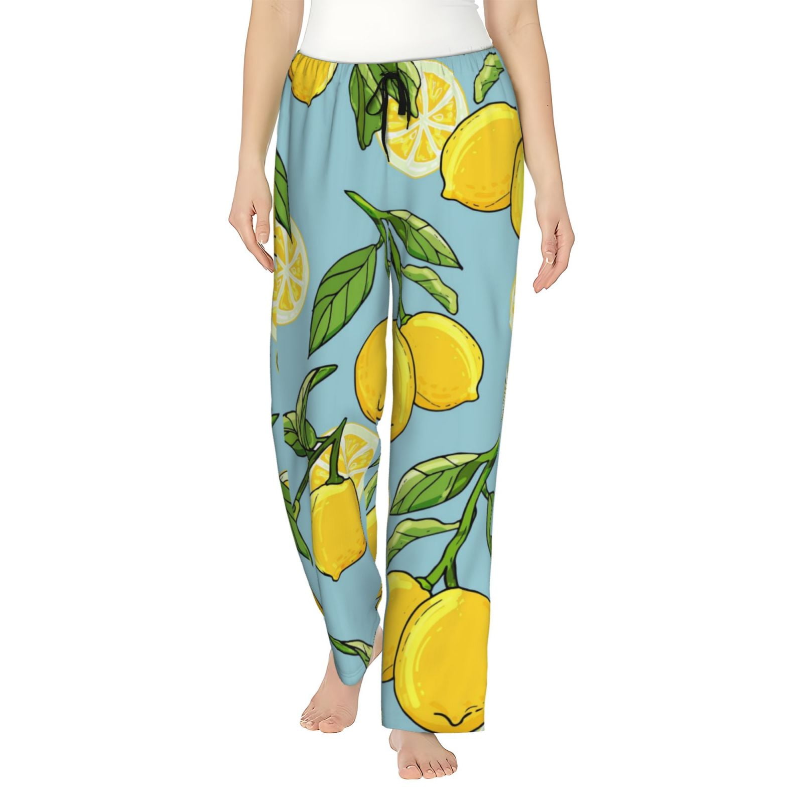 Sigee Lemon Print Women's Soft Pajama Pants - Breathable and ...