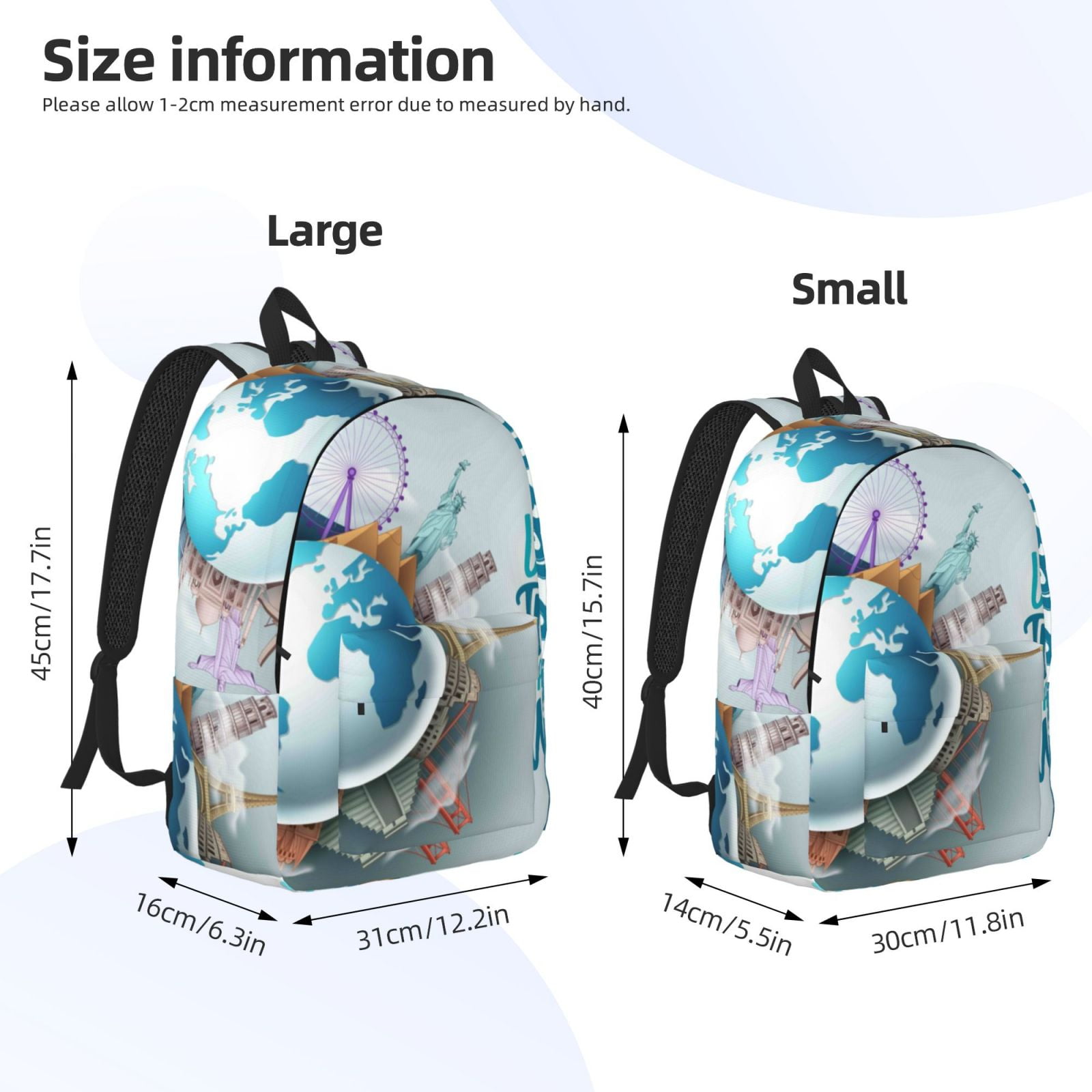 Sigee Let's go Travel Around the World for Canvas Large Capacity Laptop ...