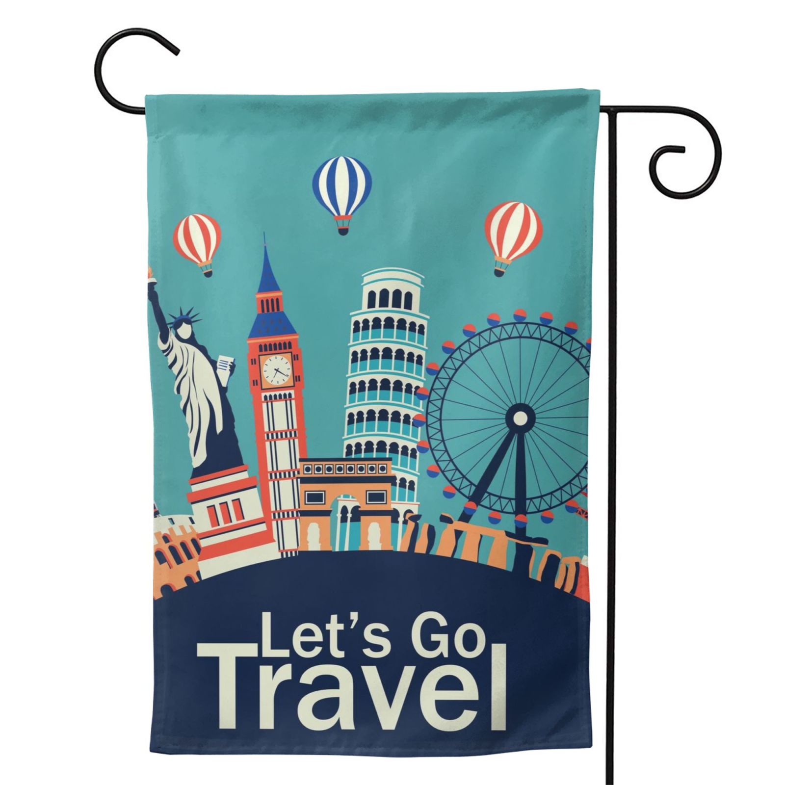 Sigee Let's go Travel for Live Happy Decorative Small Garden Flag ...