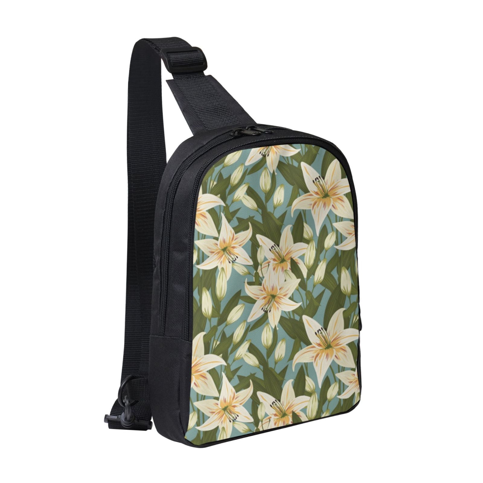 Sigee Lilies Flowers for Dual Pocket Sling Backpack Hiking Daypack ...