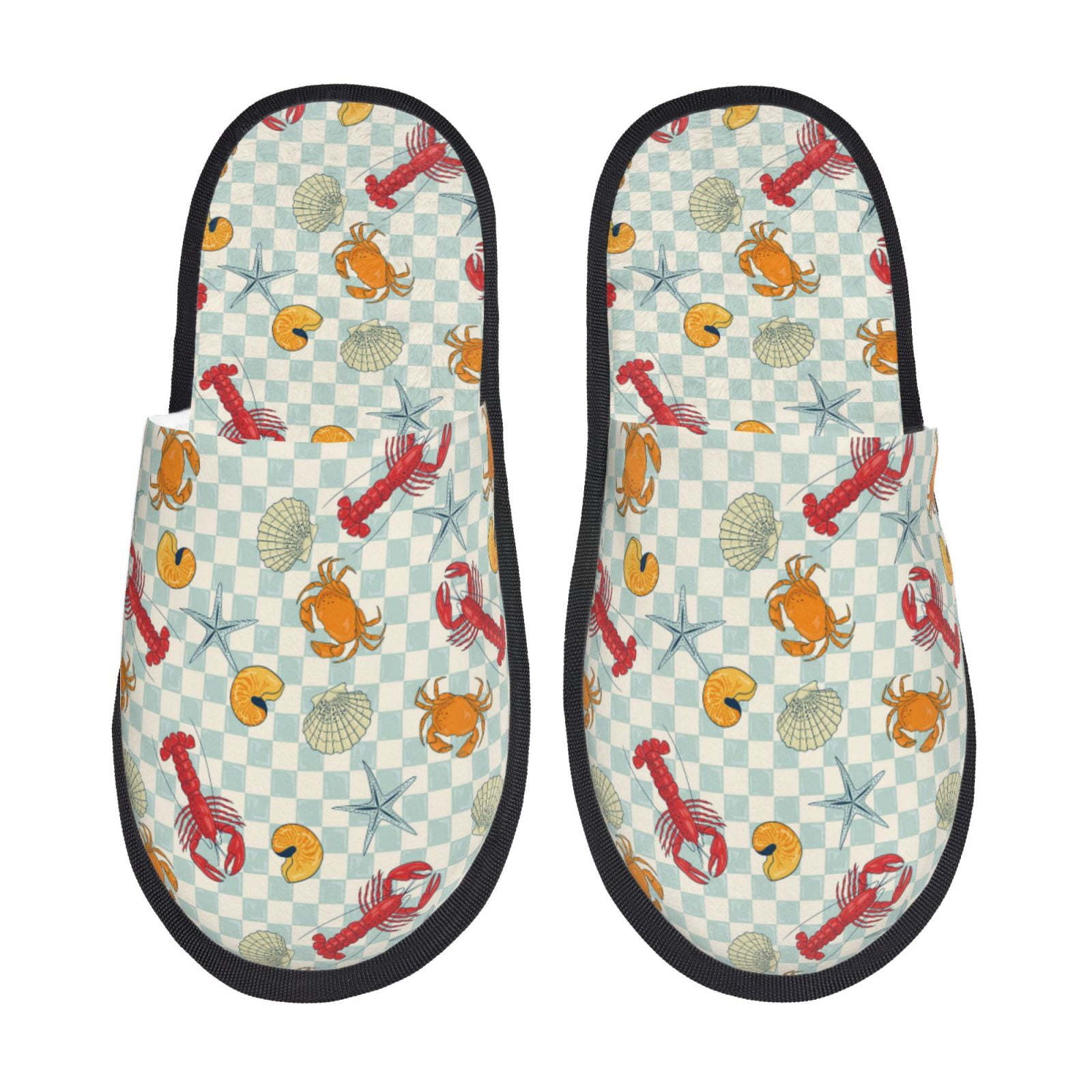 Sigee Lobster Sea Shell for Cozy Furry Slippers Super Soft Indoor and ...