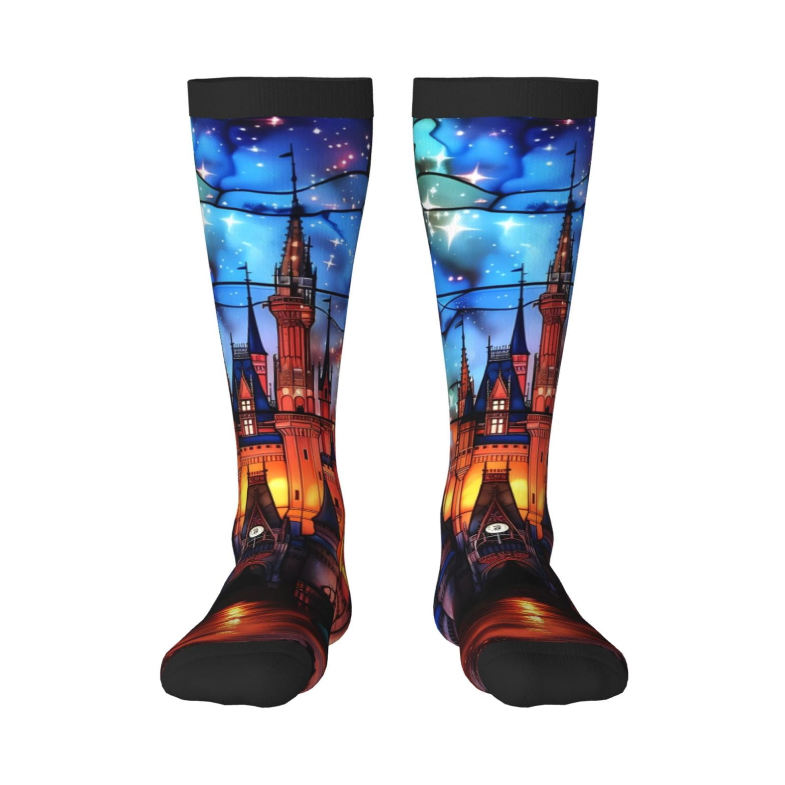 Sigee Magical Stained Glass Castle for Socks for Men Women Socks ...