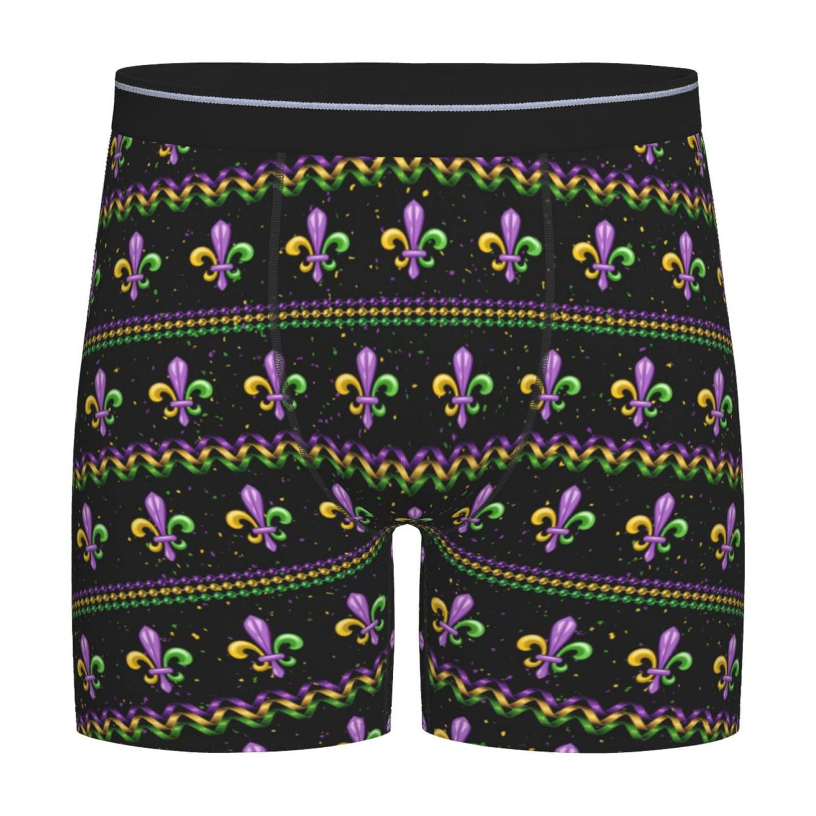 Sigee Mardi Gras Fleur de Lis for Men's Boxer Briefs,Moisture Wicking ...