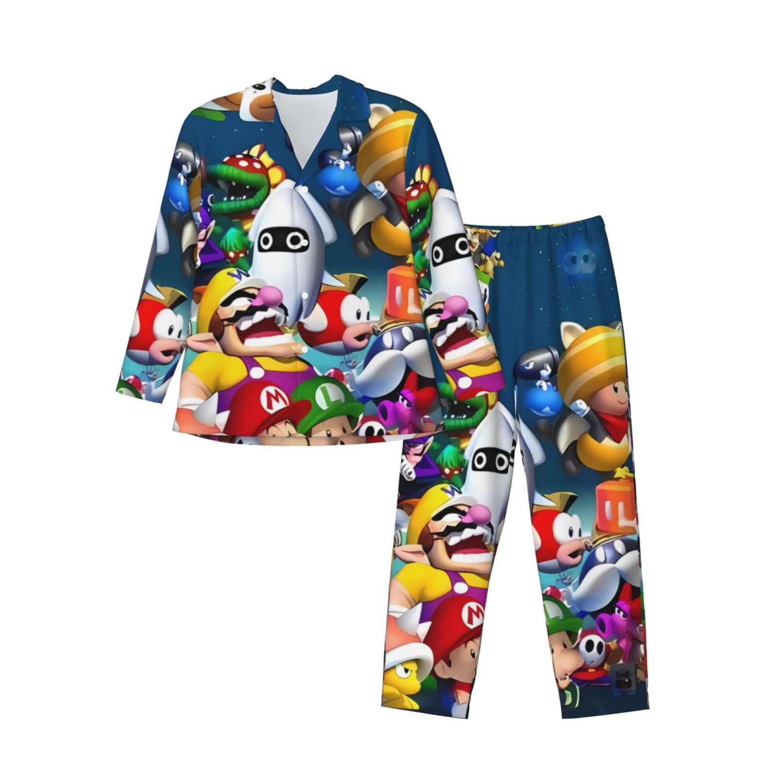 Sigee Mario Am for Pajamas for Men Two-piece Men's Sleepwear Long ...