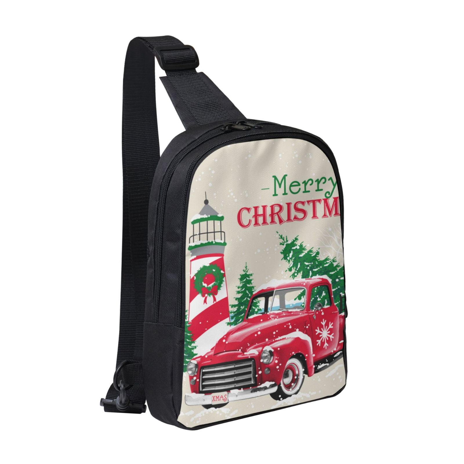 Sigee Merry Christmas 1 for Dual Pocket Sling Backpack Hiking Daypack ...