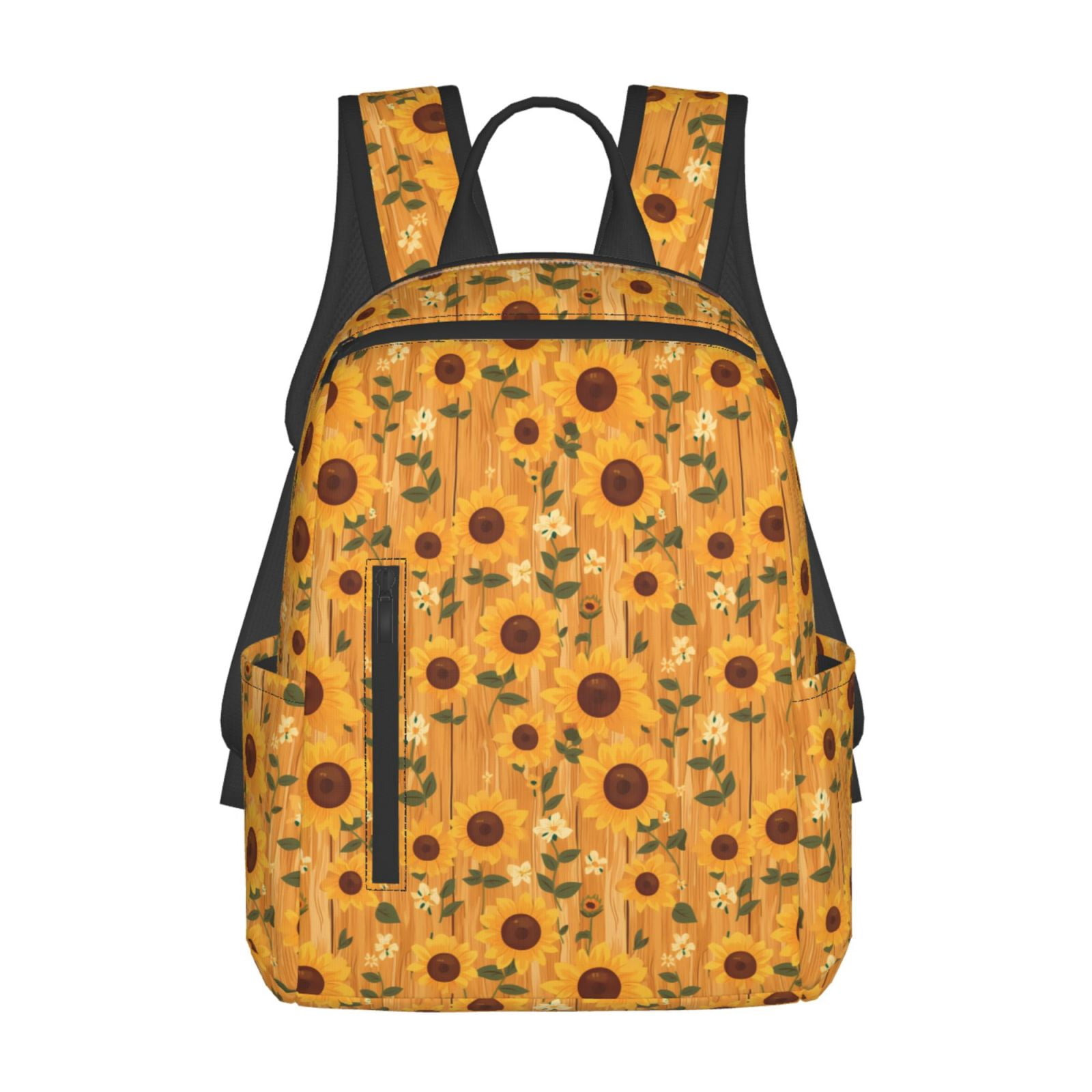 Sigee Modern Wood Grain Sunflower for Lightweight Backpack for Hiking ...