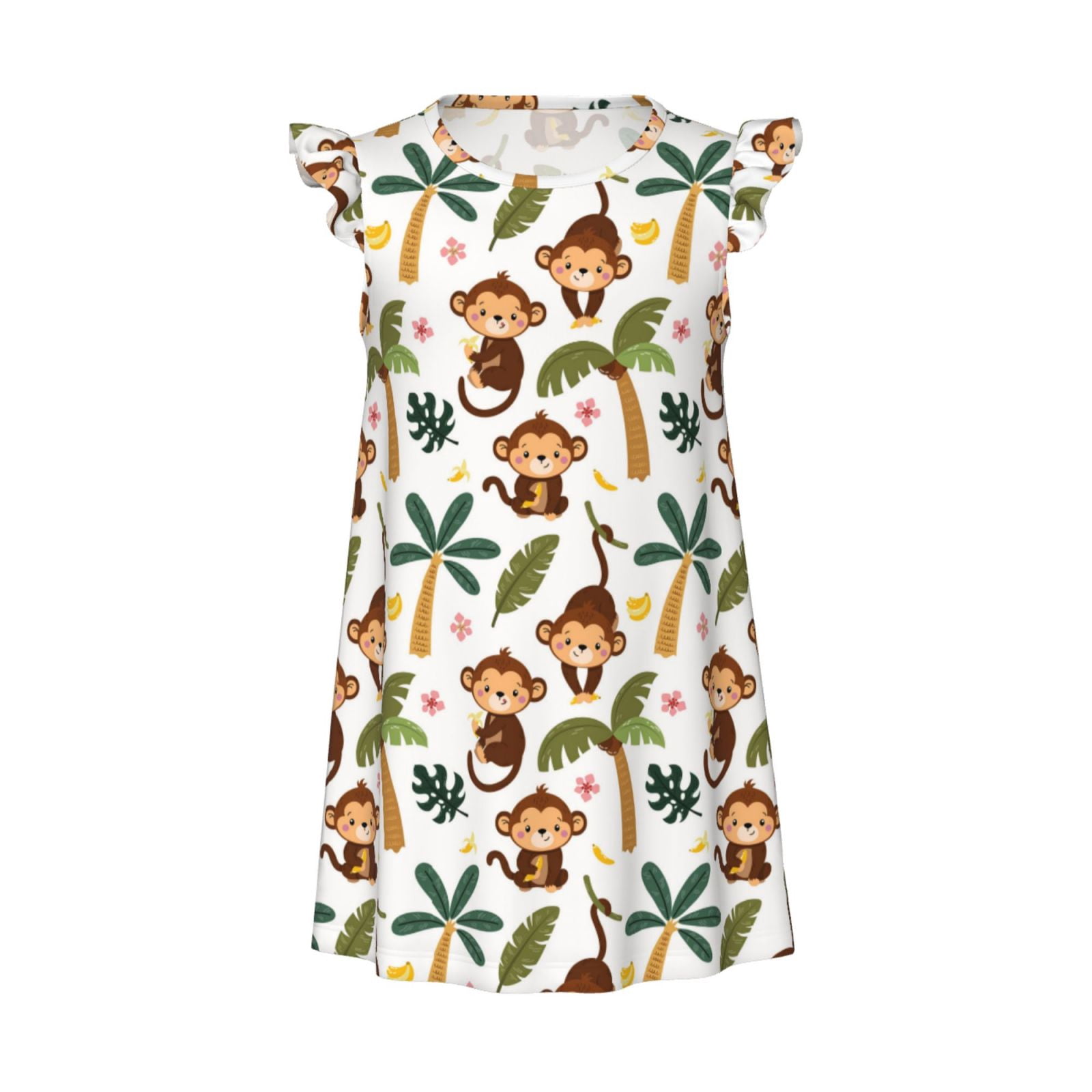 Sigee Monkeys Swinging from Palms for Girls Sleepwear Nightie,Night ...