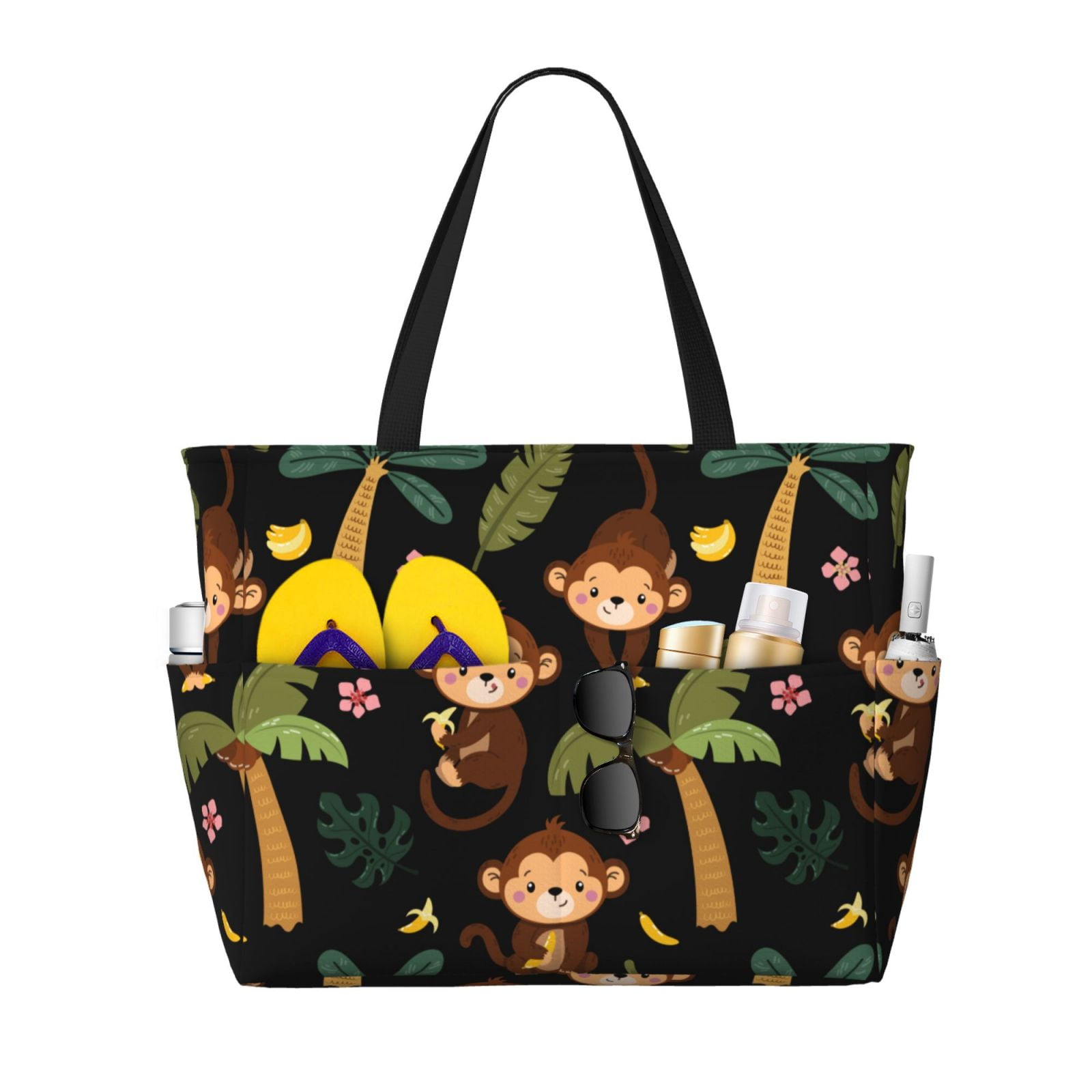 Sigee Monkeys Swinging from Palms Print Extra Large Waterproof Beach ...