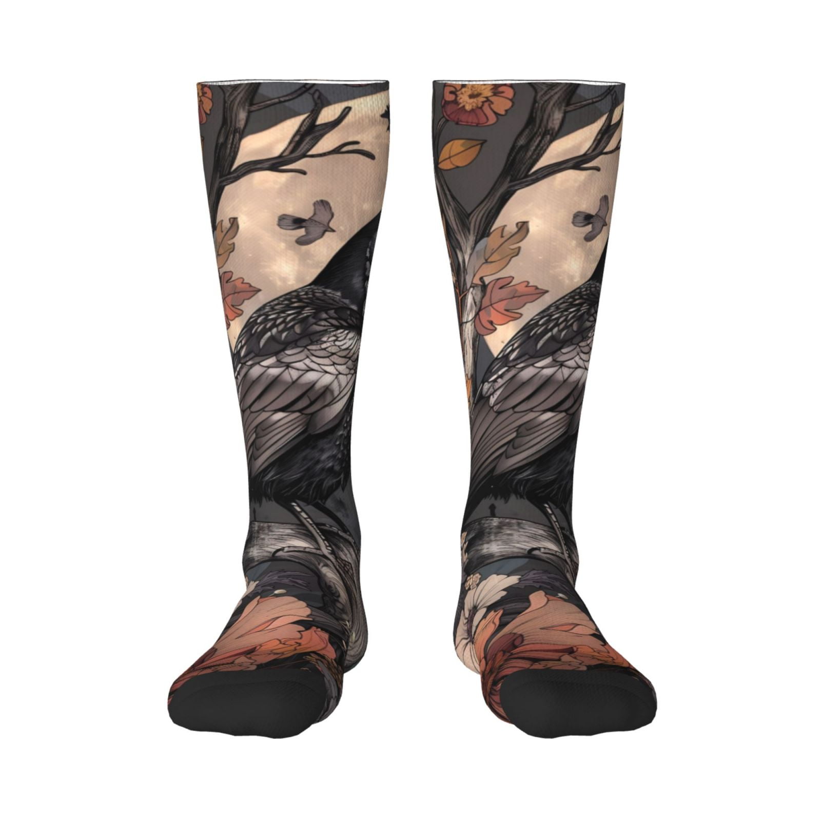 Sigee Moonlit Crow Blossoms for Socks for Men Women Socks Stocking ...