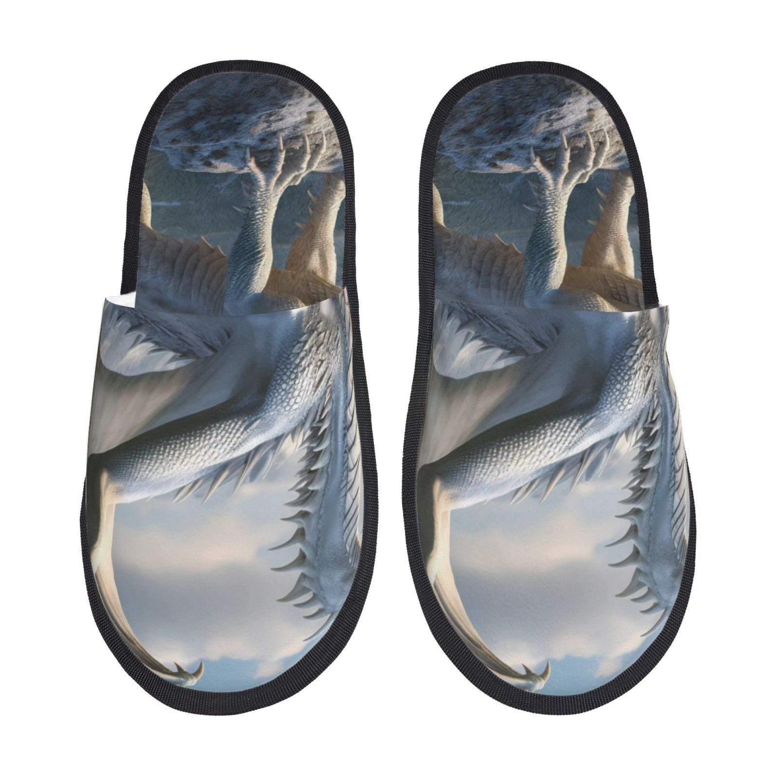 Sigee Mountain White Dragon for Cozy Furry Slippers Super Soft Indoor ...