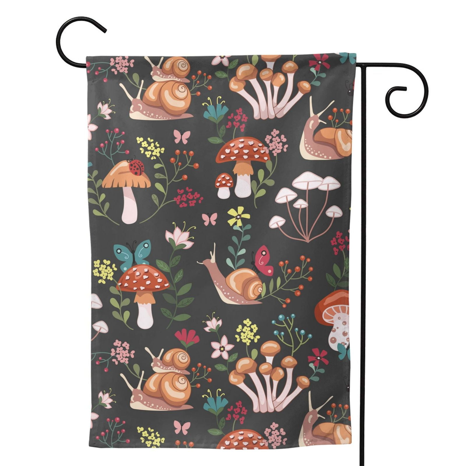 Sigee Mushroom With Snails for Live Happy Decorative Small Garden Flag ...