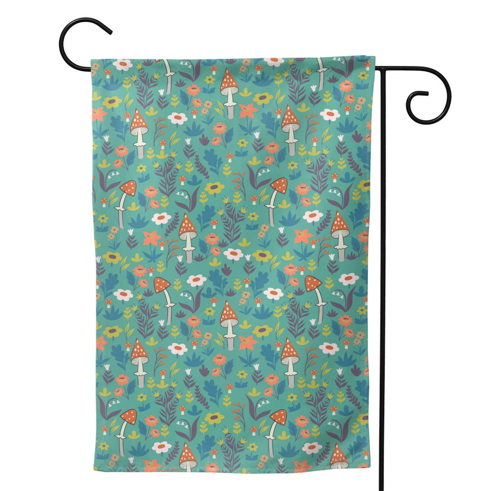 Sigee Mushrooms and Flowers for Live Happy Decorative Small Garden Flag ...