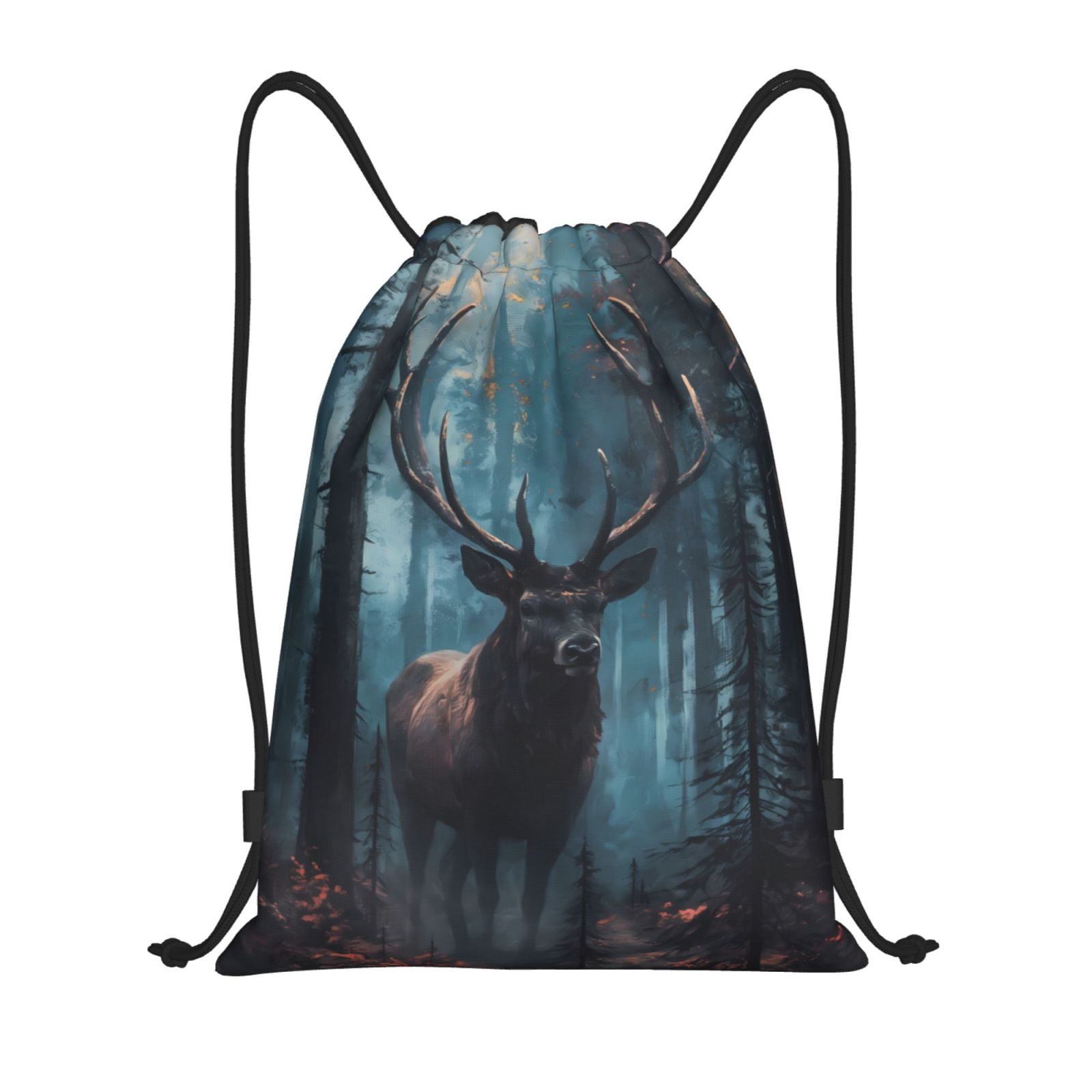 Sigee Mystical Forest Elk for Drawstring Bag String Backpack for Sports ...