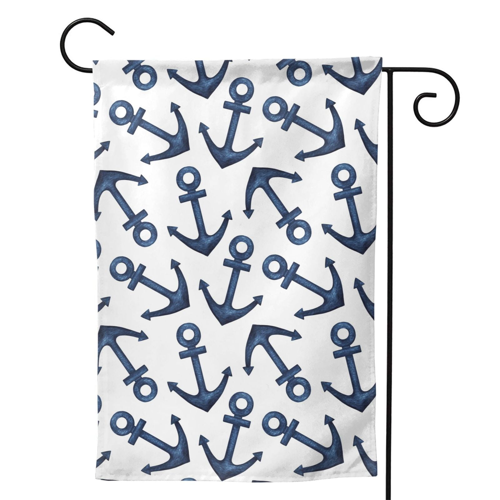 Sigee Navy Blue Anchors for Live Happy Decorative Small Garden Flag ...