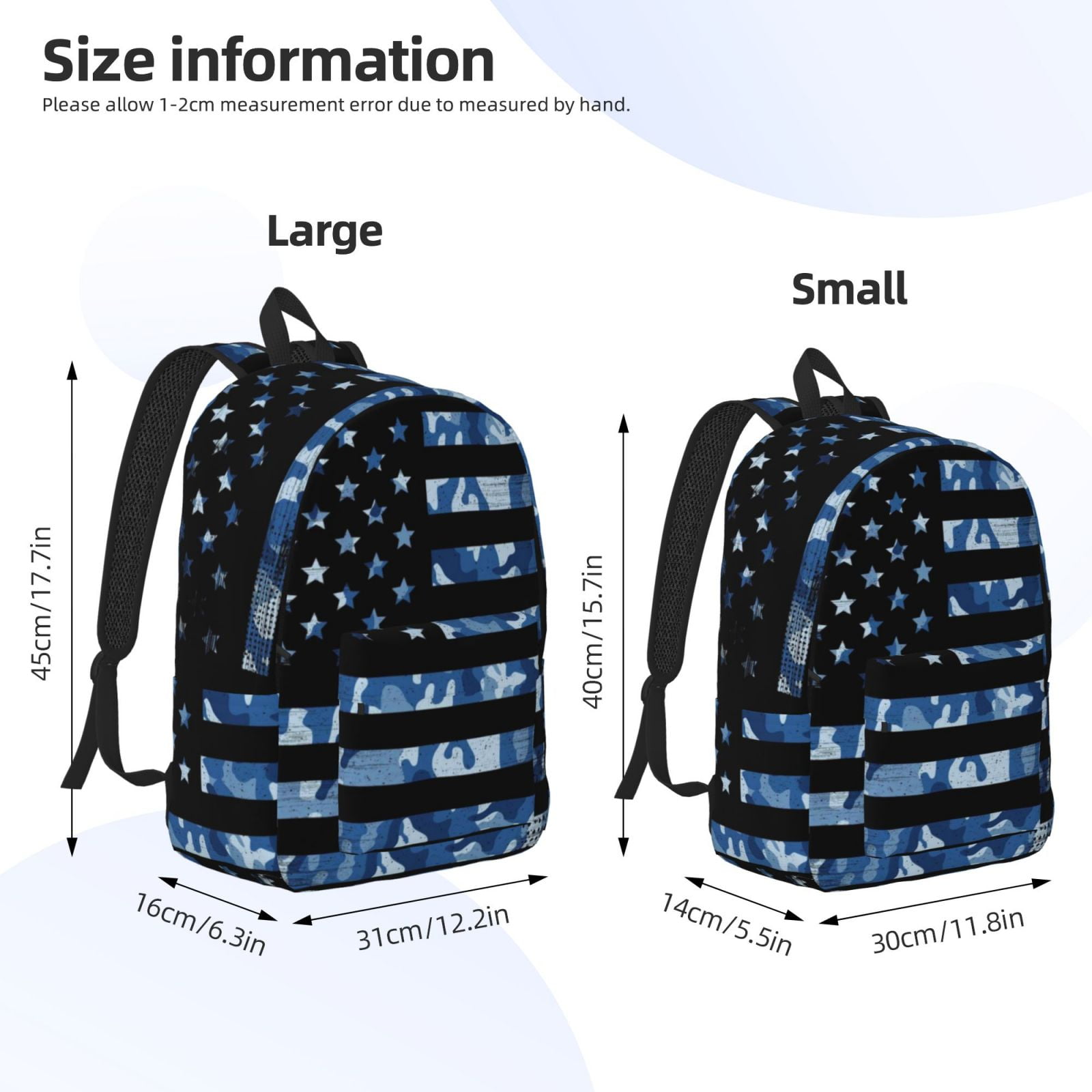 Sigee Navy Camouflage American Flag for Canvas Large Capacity Laptop ...