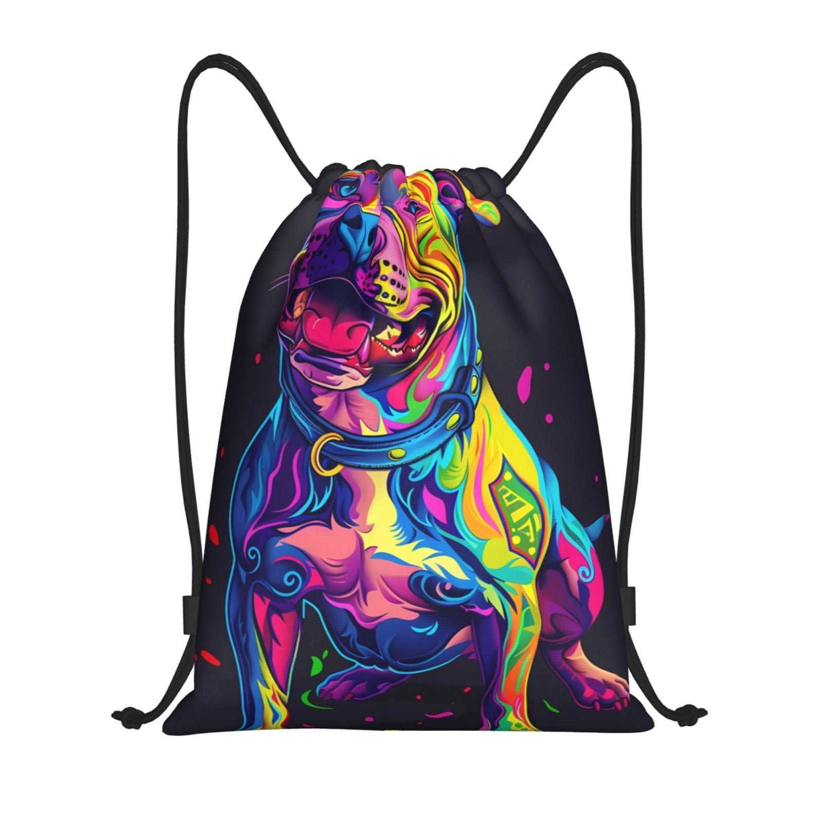 Sigee Neon Pop Art Pitbull for Drawstring Bag String Backpack for ...