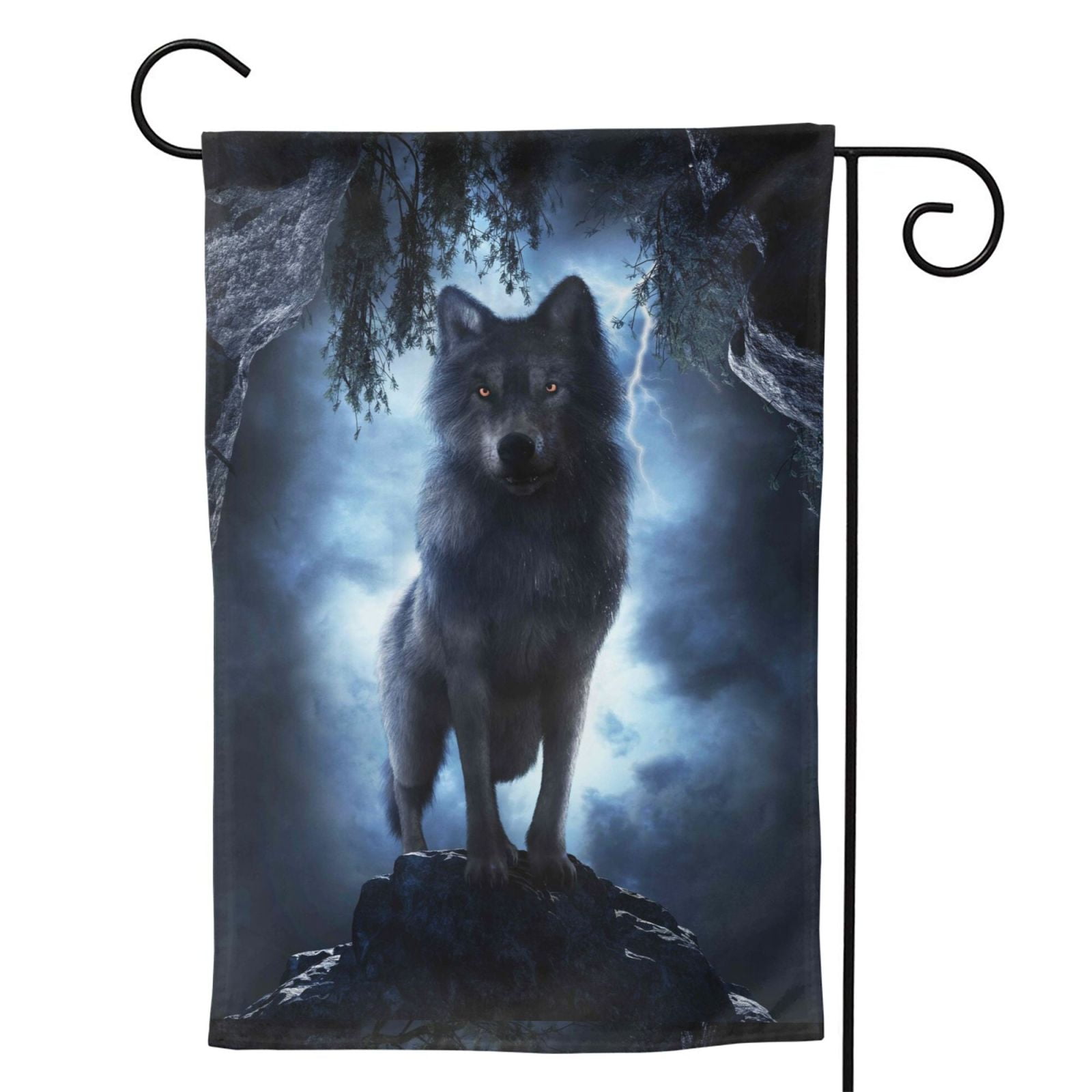 Sigee Night Scene of Wolves for Live Happy Decorative Small Garden Flag ...