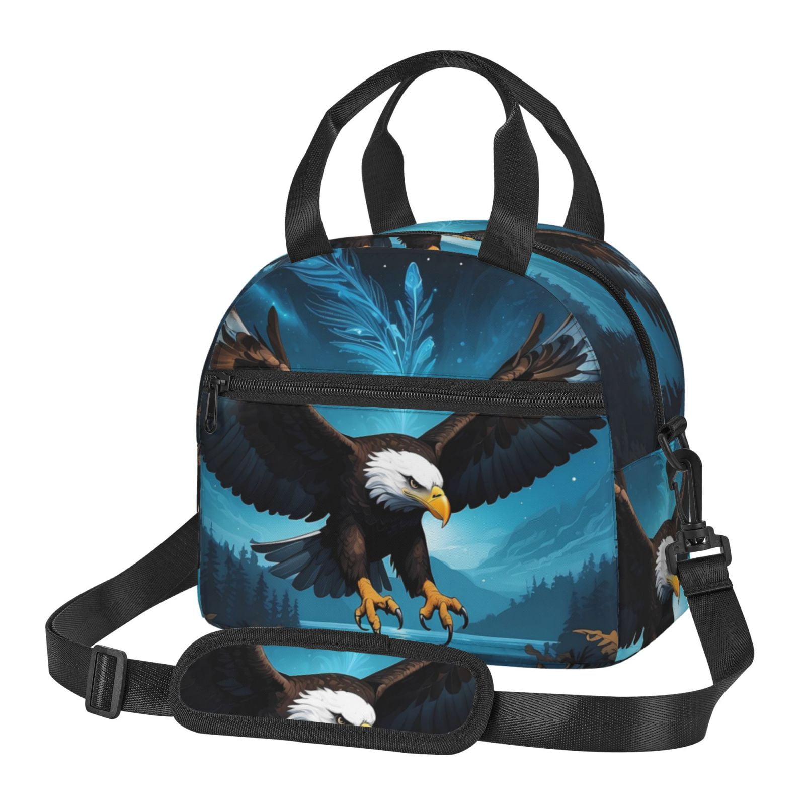 Sigee Night Sky Forest Bald Eagle for Reusable Lunch Box for Men/Women ...