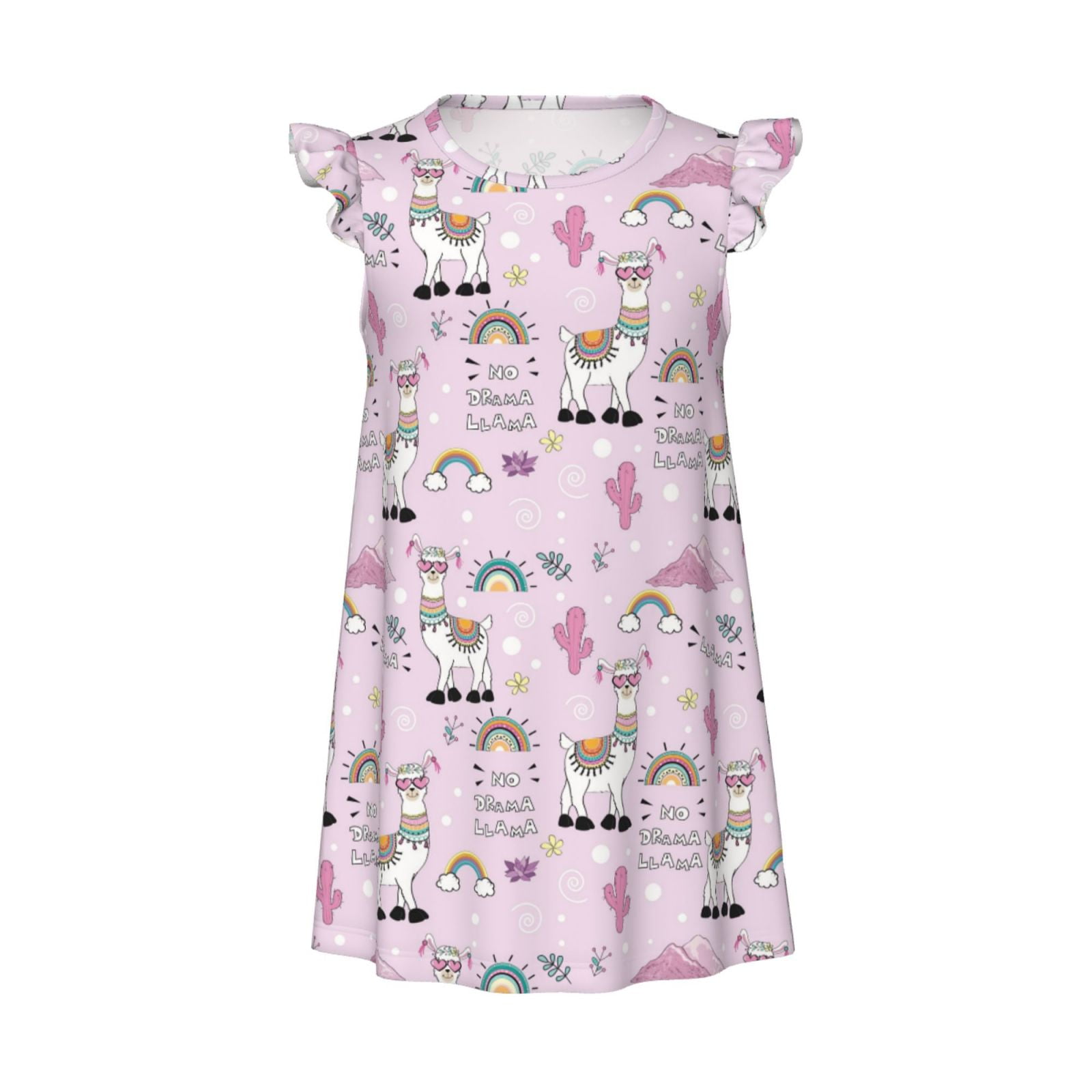 Sigee No Drama Llama for Girls Sleepwear Nightie,Night Sleep Dress ...