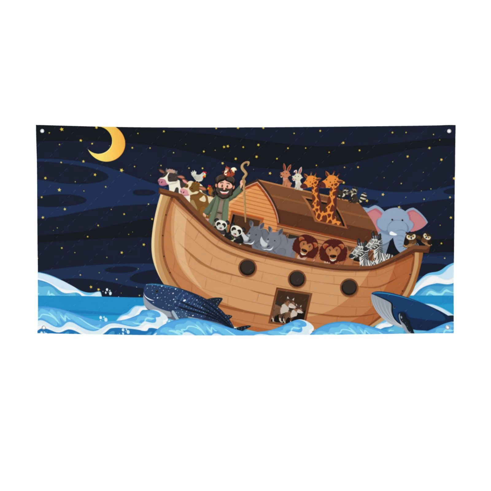 Sigee Ocean Scene with Noah's Ark for Large Happy Holiday Banner for ...
