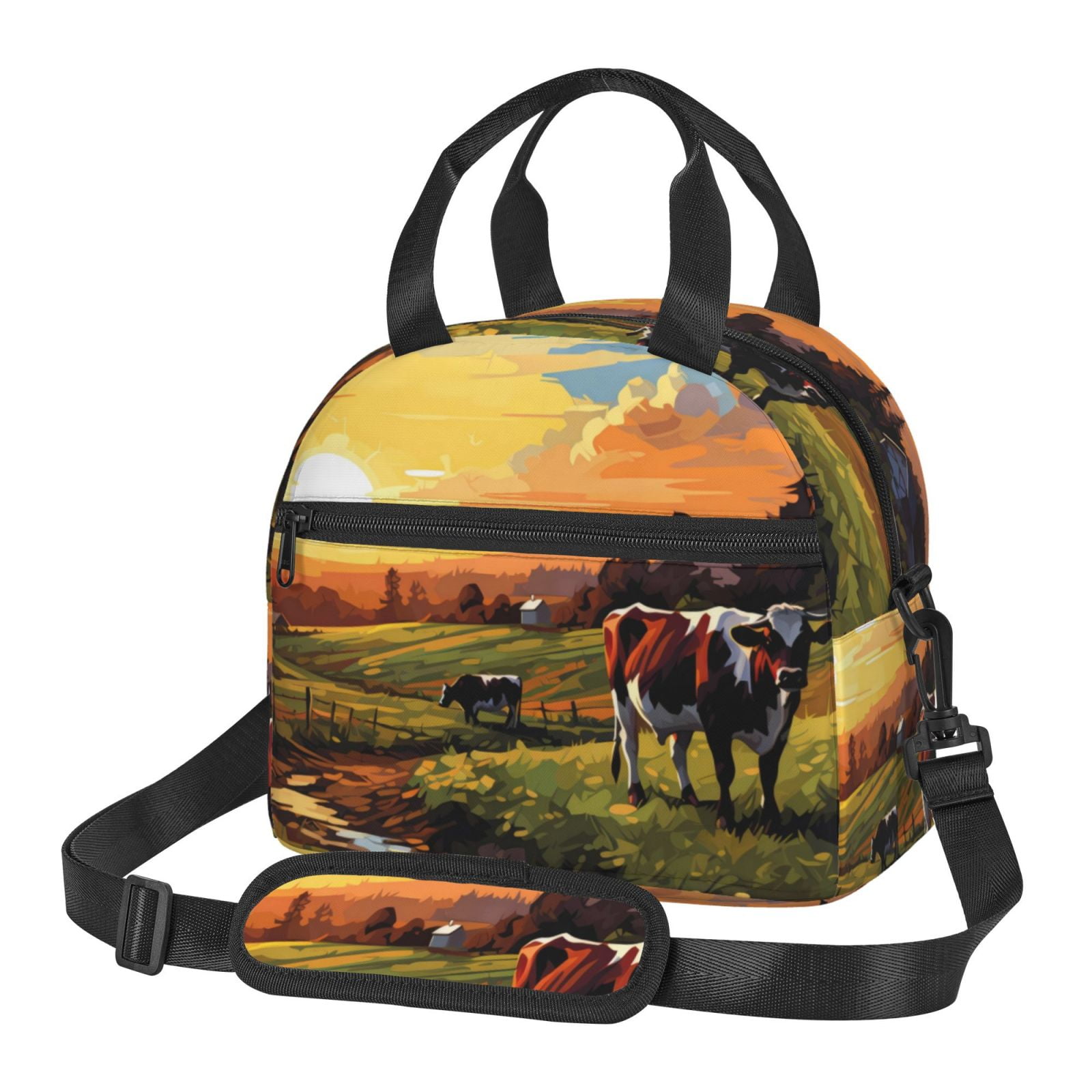 Sigee Oil Painting Style Pasture Cow for Reusable Lunch Box for Men ...