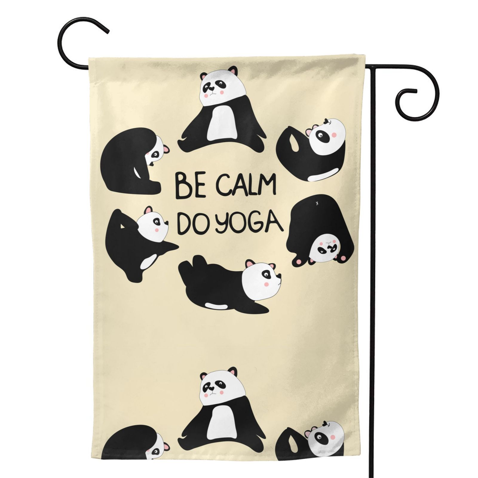 Sigee Panda Doing Yoga for Live Happy Decorative Small Garden Flag ...
