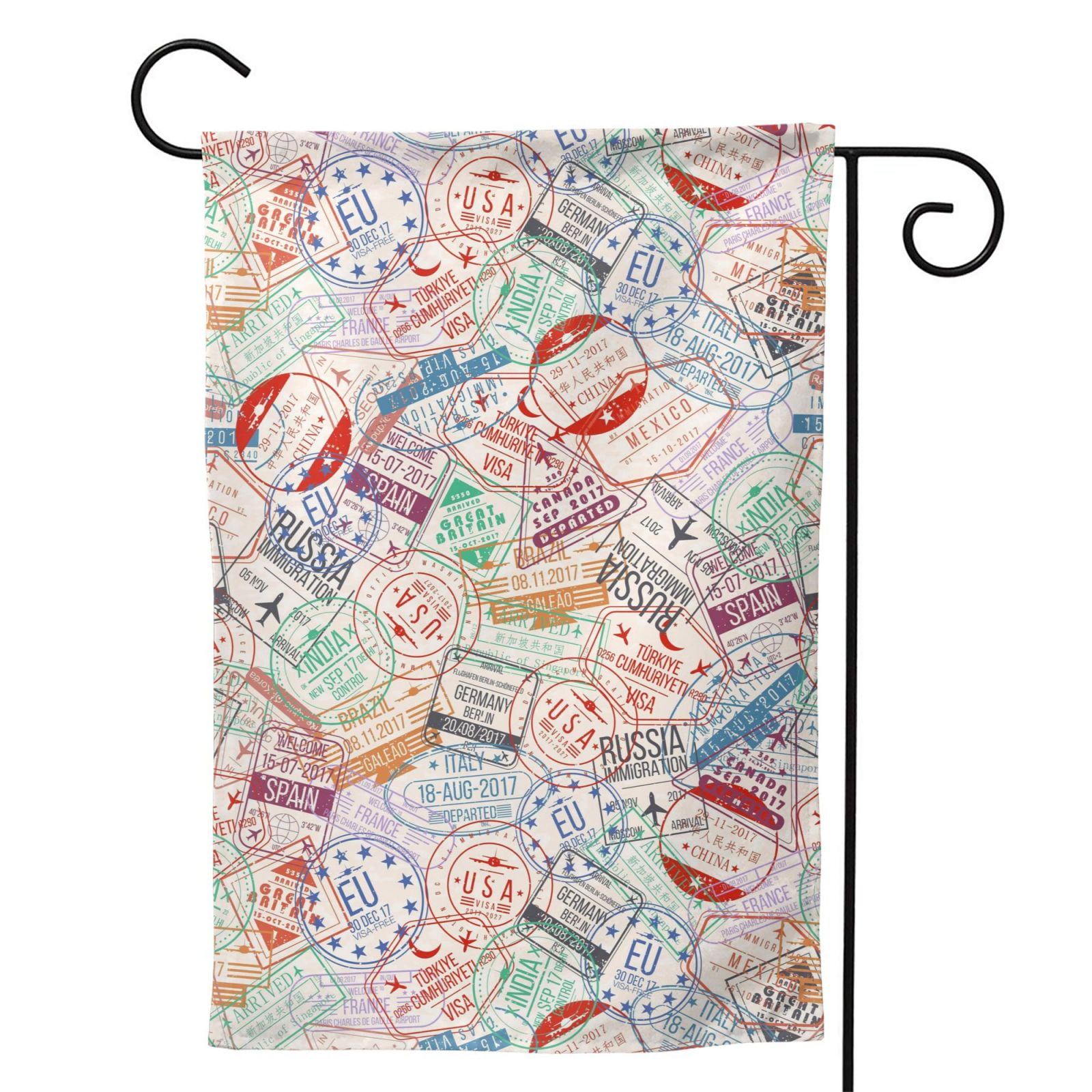 Sigee Passport Stamp for Live Happy Decorative Small Garden Flag,Double ...