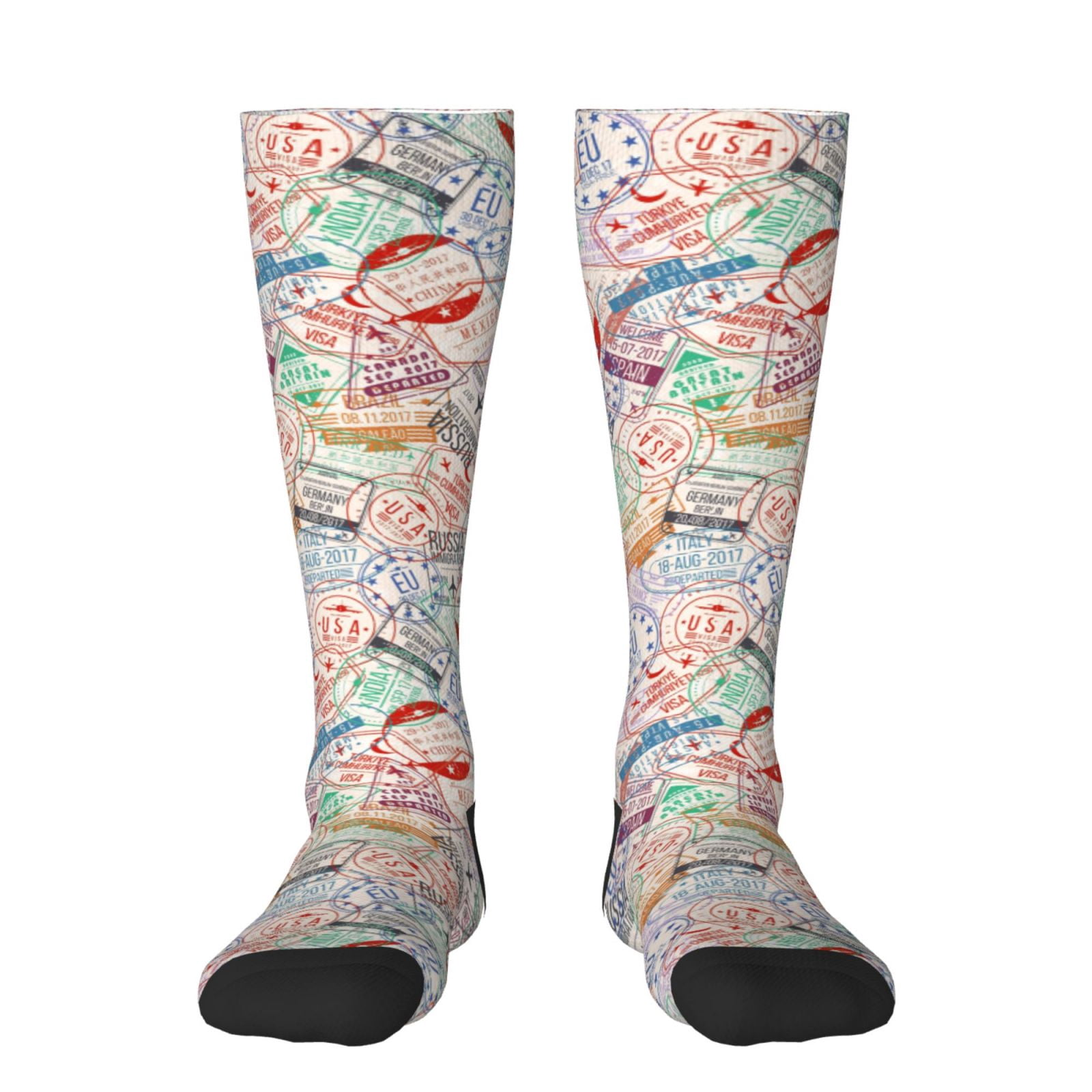 Sigee Passport Stamp for Socks for Men Women Gifts for Him Boyfriend ...
