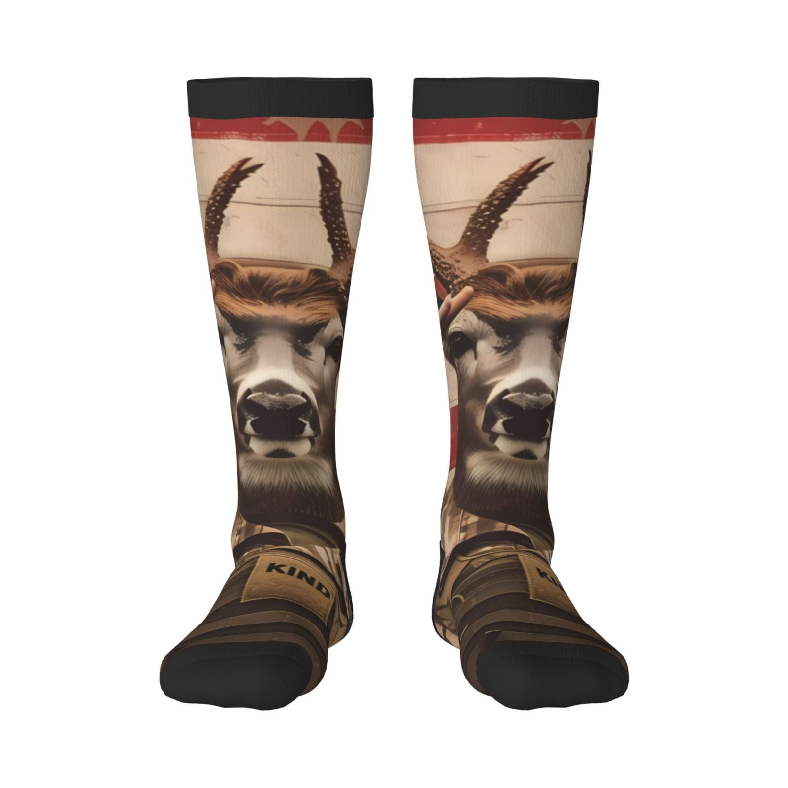 Sigee Patriotic Deer Soldier Salute for Socks for Men Women Socks ...