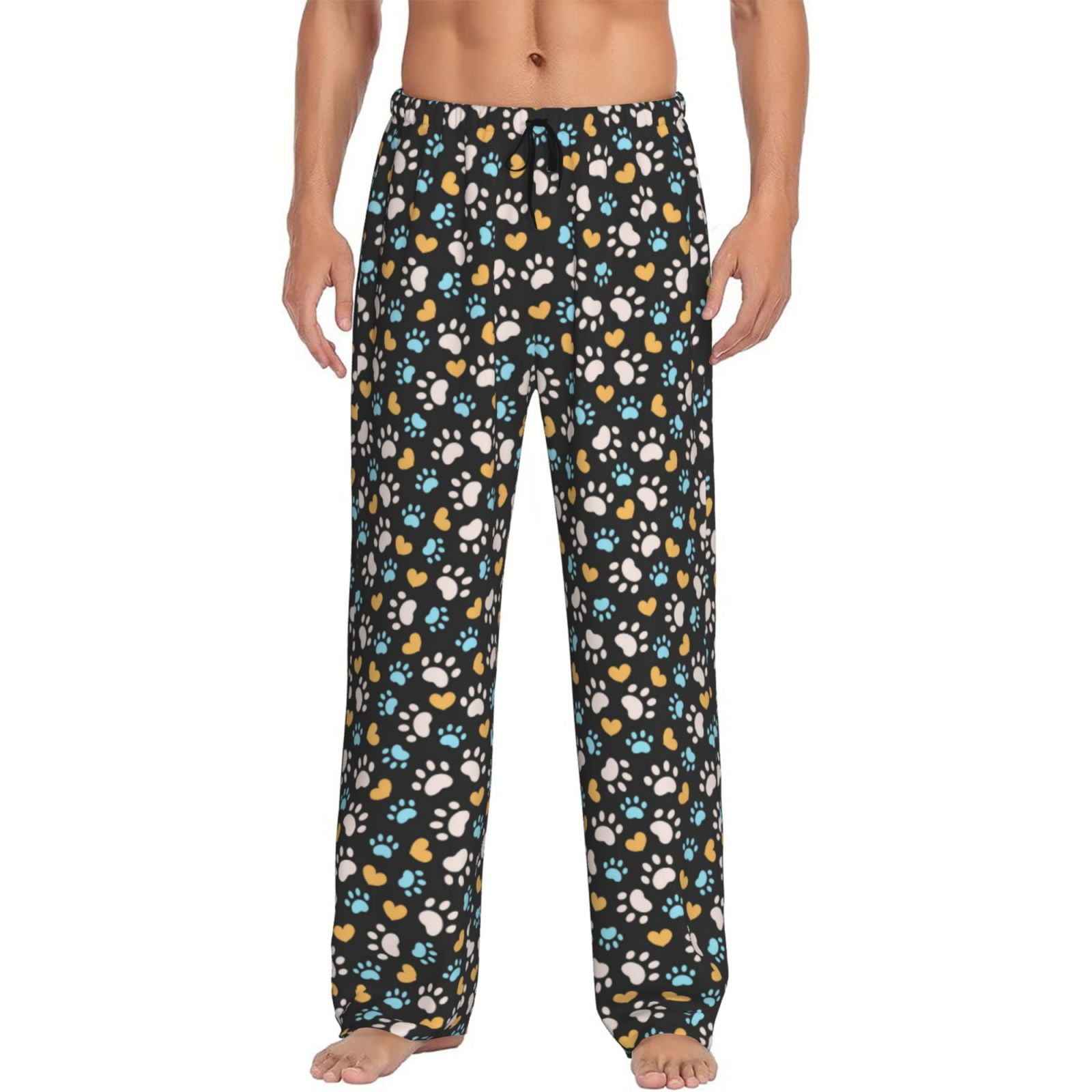 Sigee Paw Animal print Men's Pajama Pants Lounge Sleep Bottoms with ...