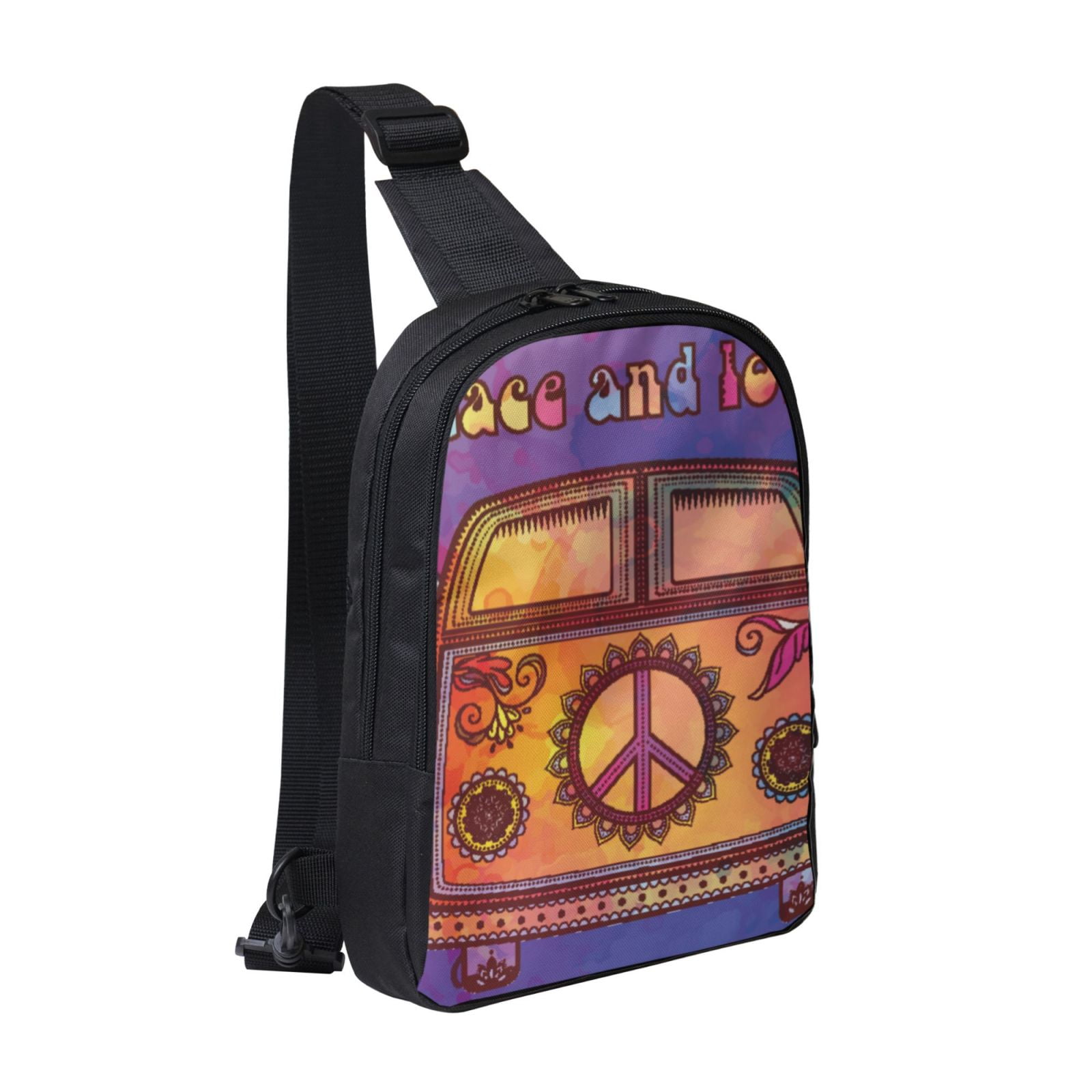 Sigee Peace And Love for Dual Pocket Sling Backpack Hiking Daypack ...