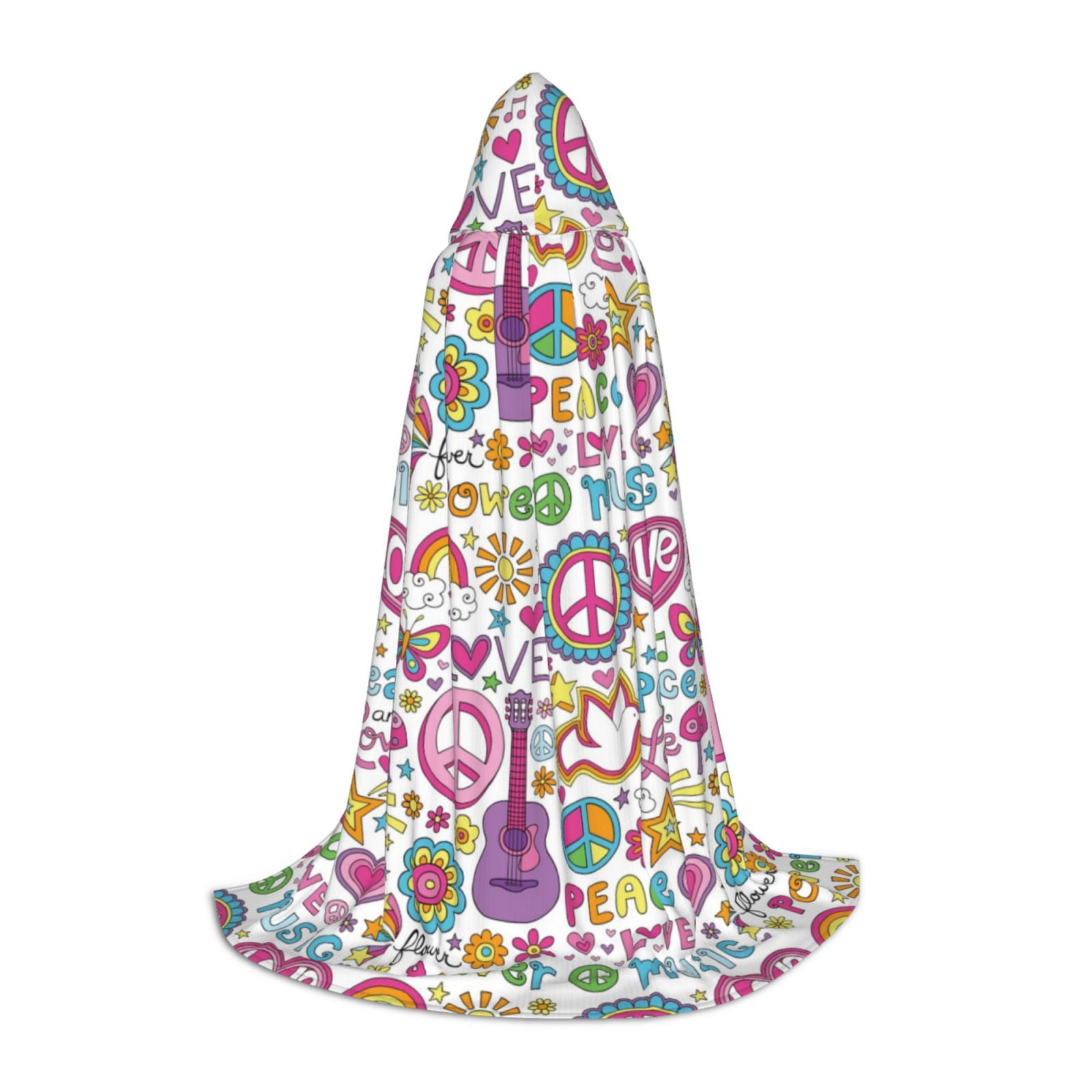 Sigee Peace Love and Dove Flower Power for Hooded Cape For Teenagers ...