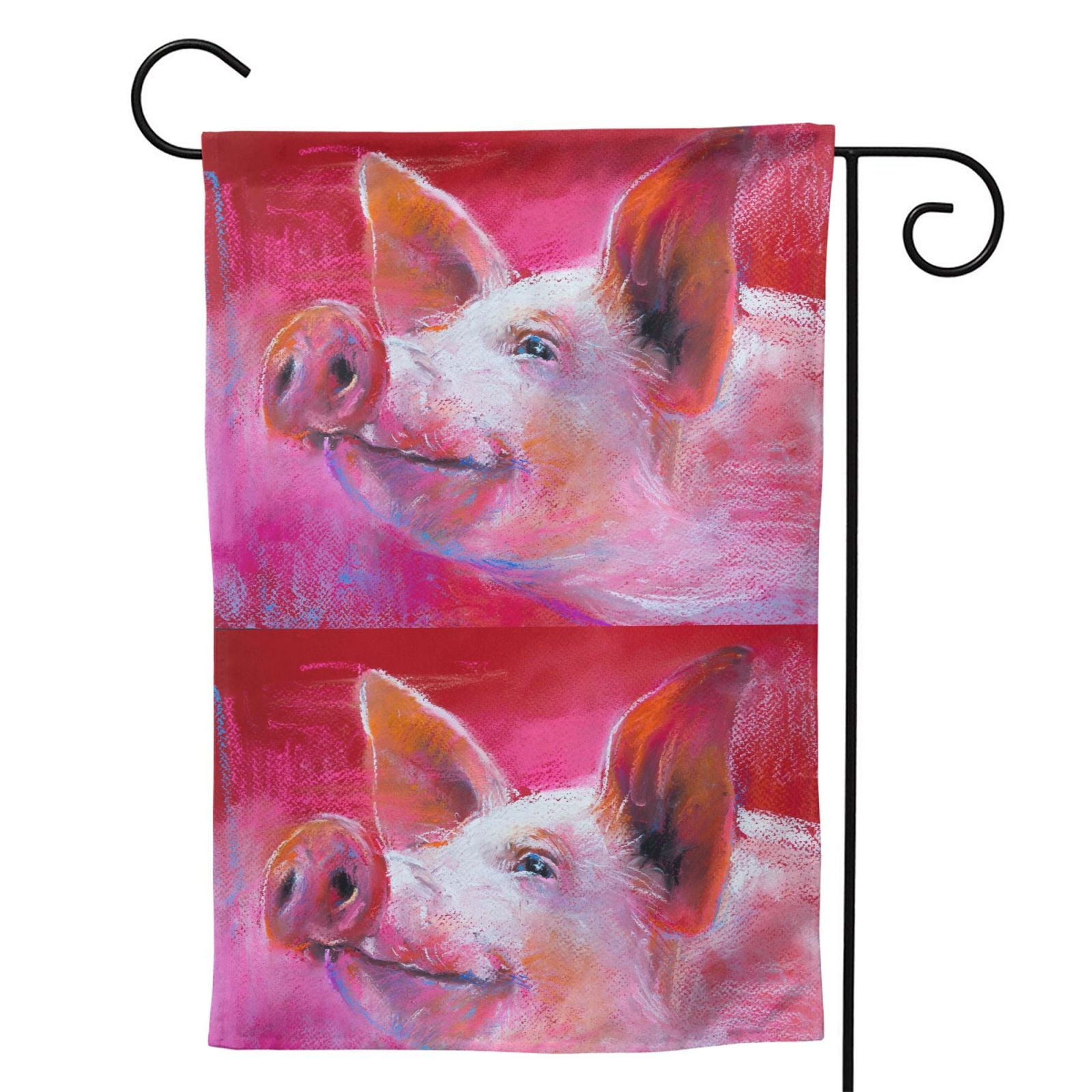 Sigee Pig for Live Happy Decorative Small Garden Flag,Double Sided Yard ...