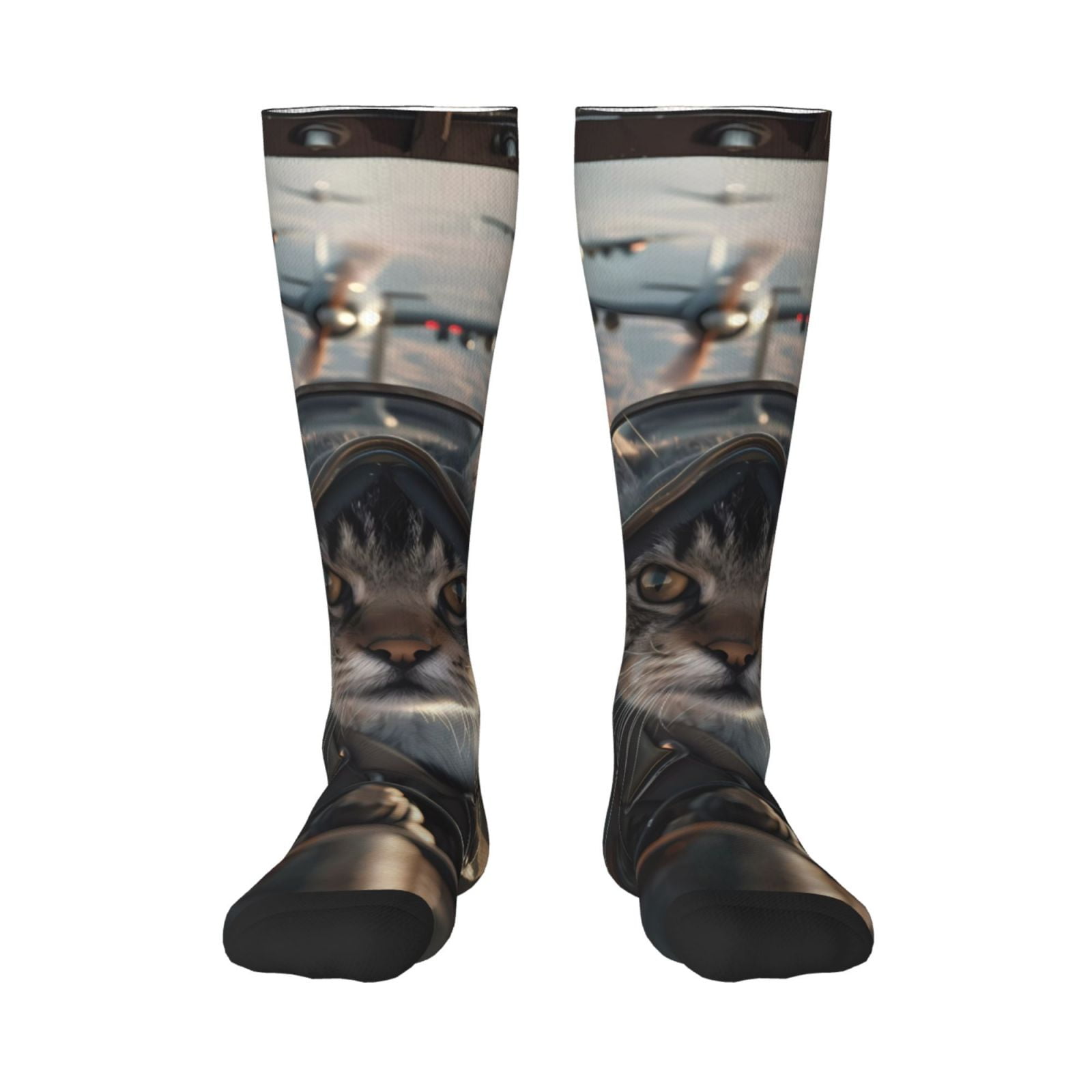 Sigee Pilot Cat In Vintage Plane for Socks for Men Women Socks Stocking ...