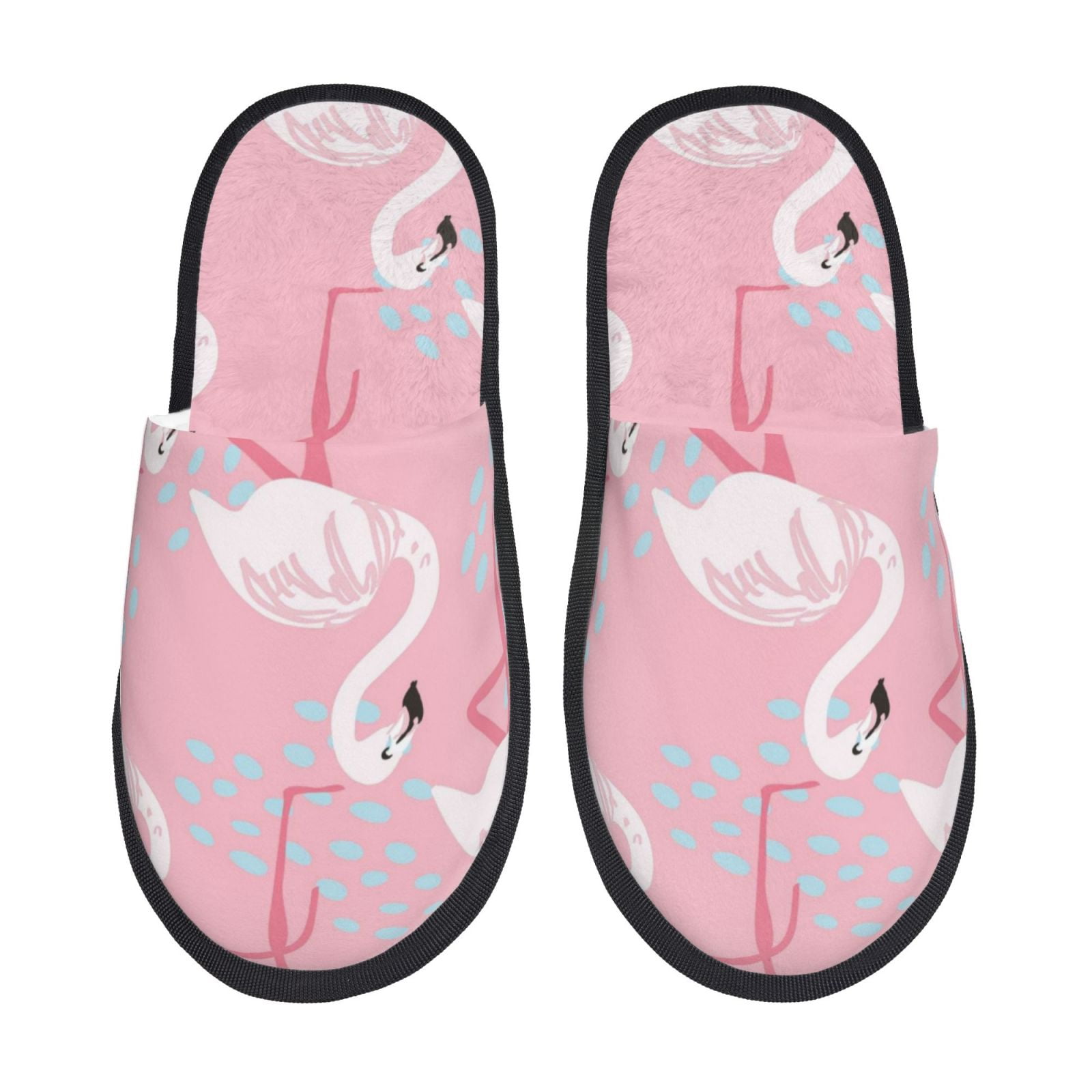 Sigee Pink Flamingo for Cozy Furry Slippers Super Soft Indoor and ...
