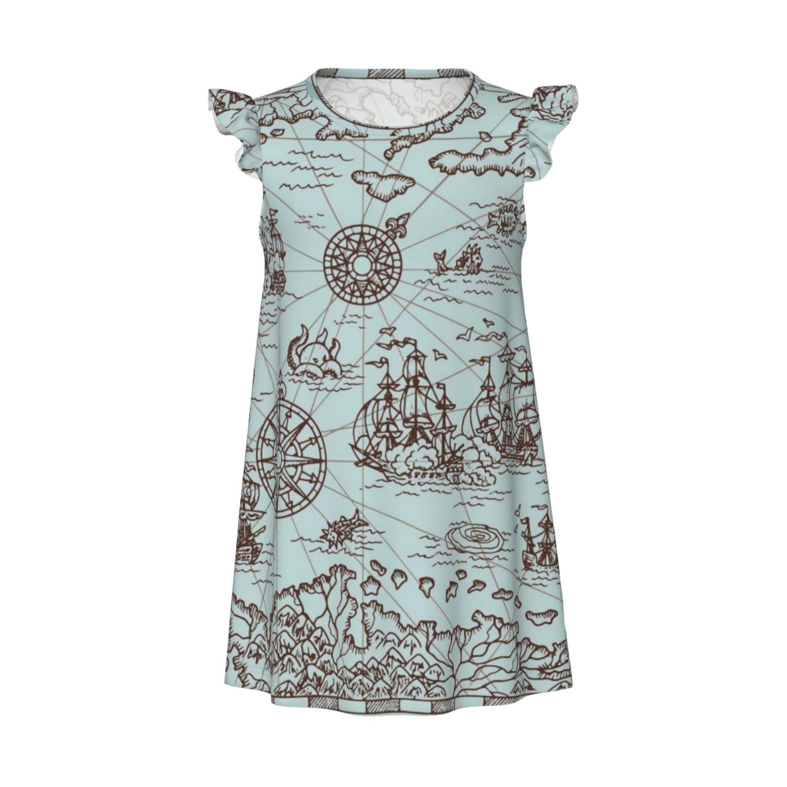 Sigee Pirate Adventure Map for Girls Sleepwear Nightie,Night Sleep ...