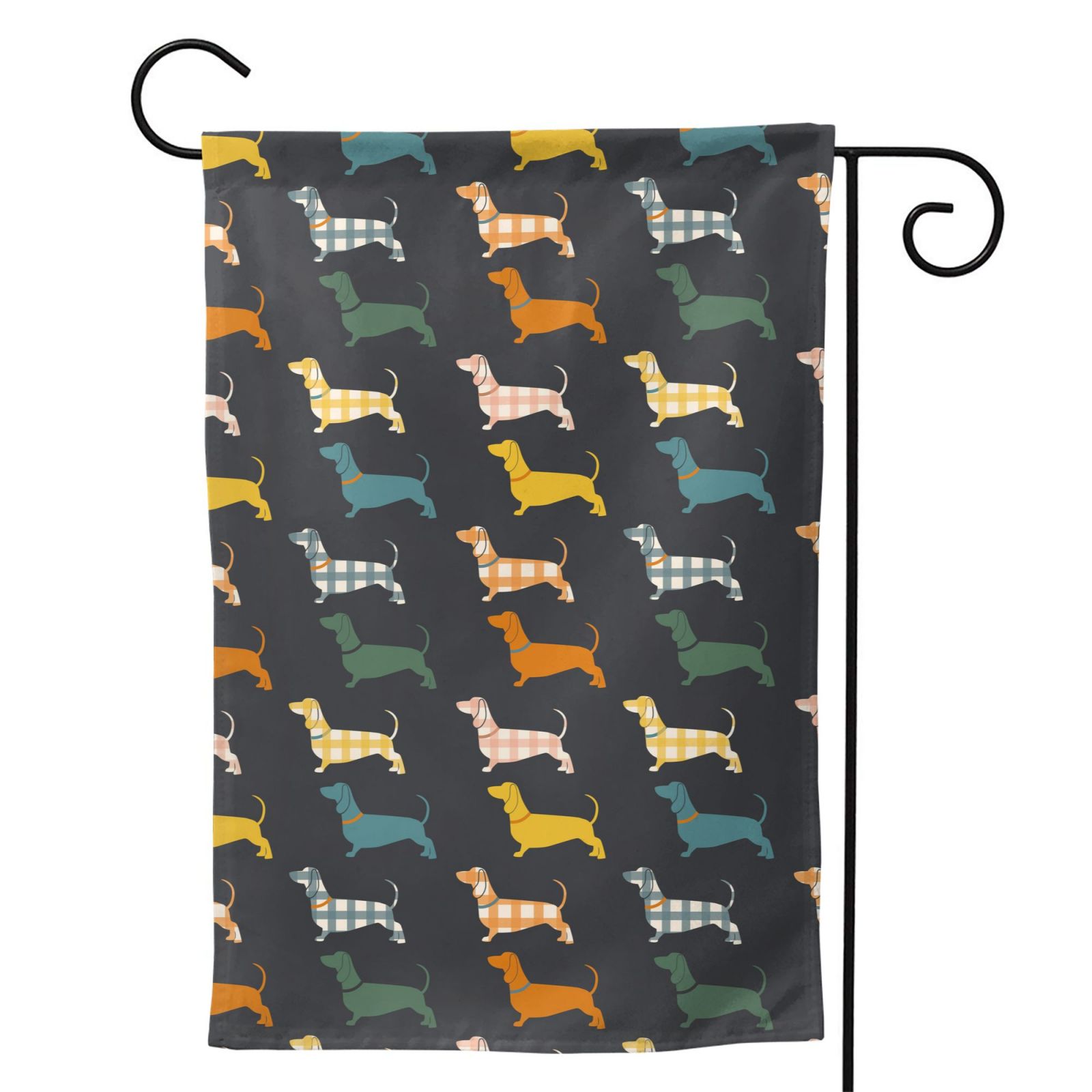 Sigee Plaid Dachshund for Live Happy Decorative Small Garden Flag ...