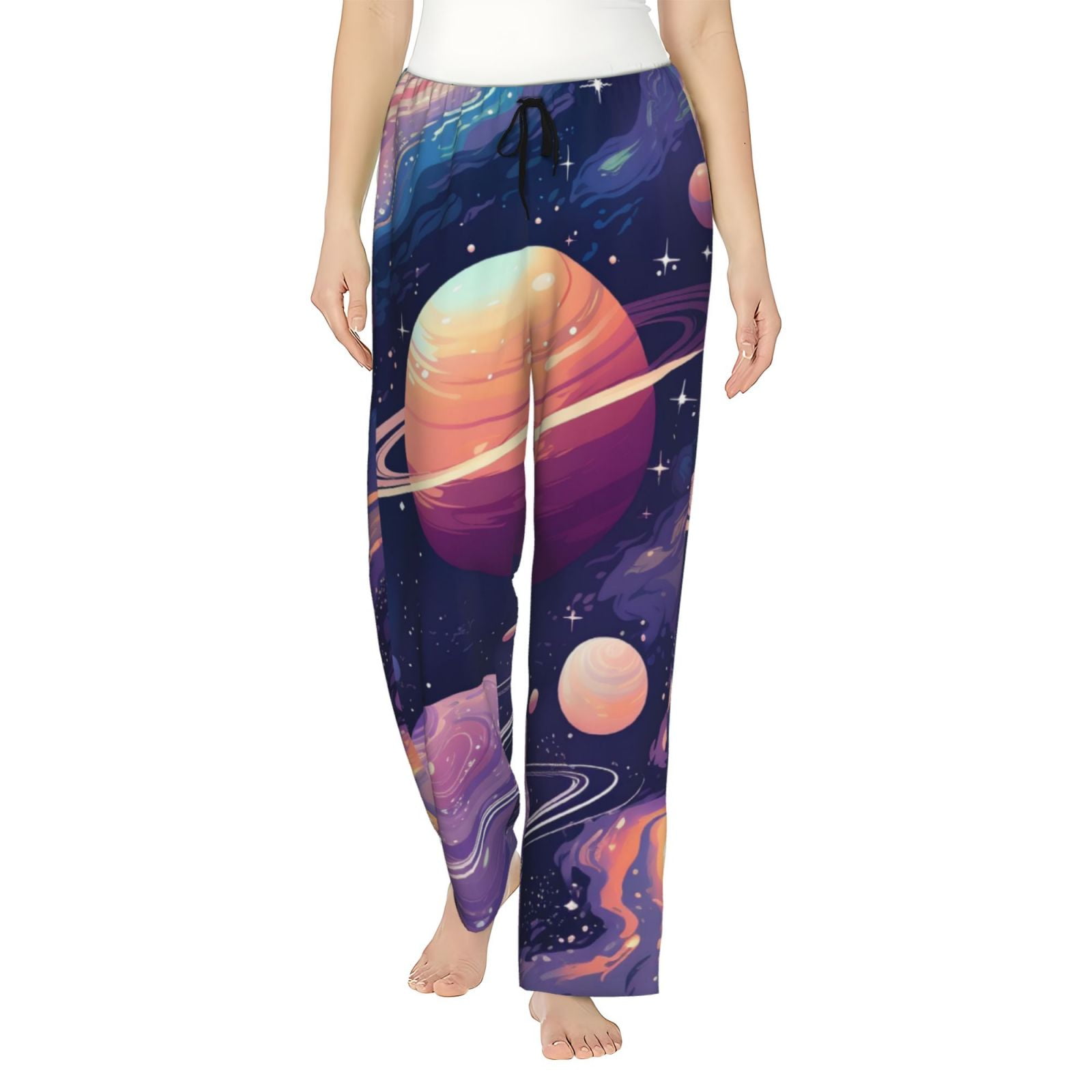 Sigee Planet Pastel Galaxy print Women's Soft Pajama Pants Lounge Sleep ...