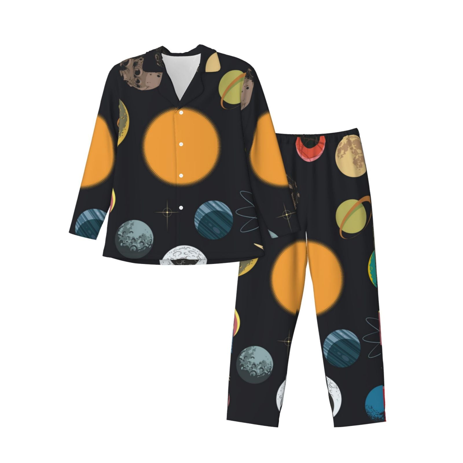 Sigee Planets And Their Moons for Pajamas for Men Two-piece Men's ...