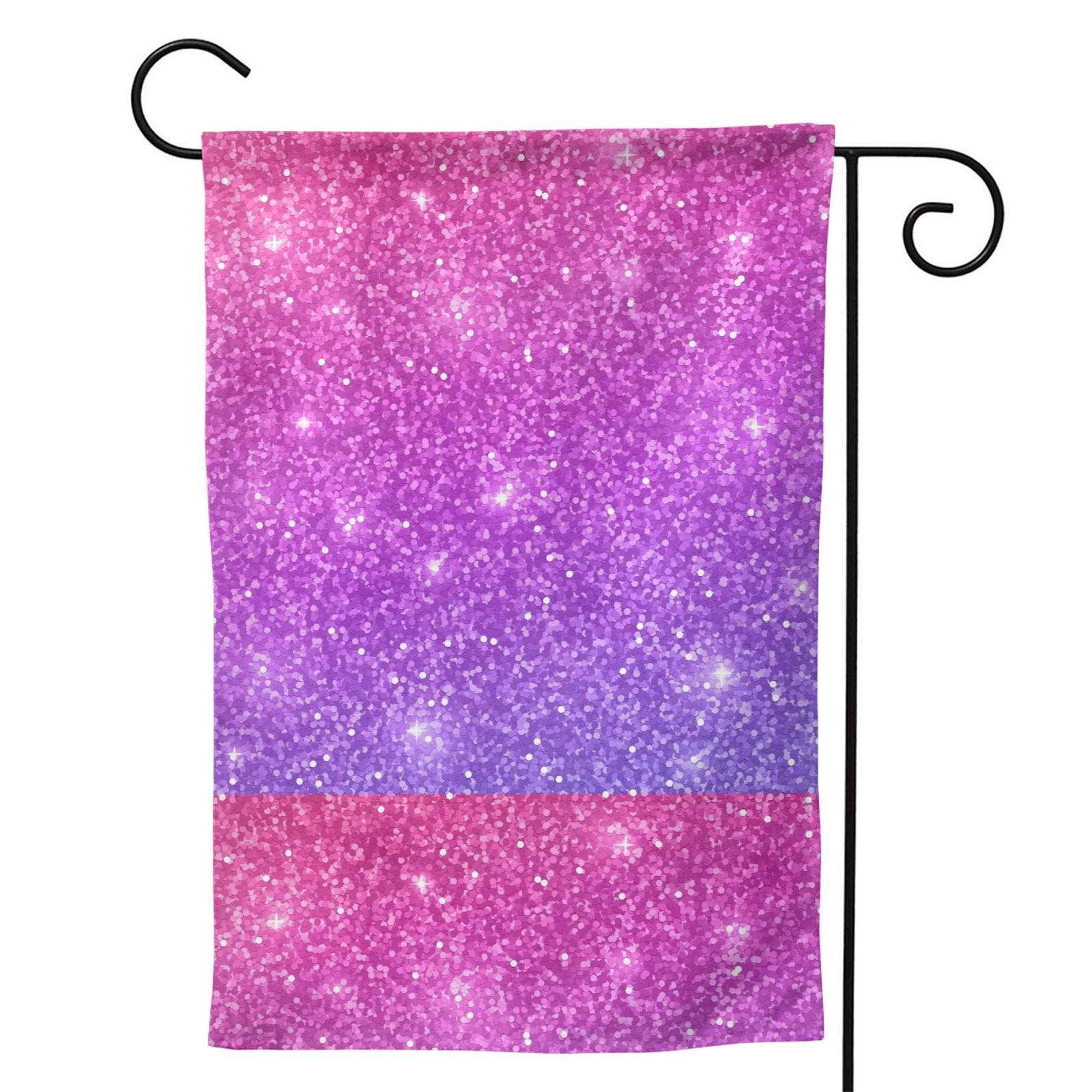 Sigee Purple Glitter for Live Happy Decorative Small Garden Flag,Double ...