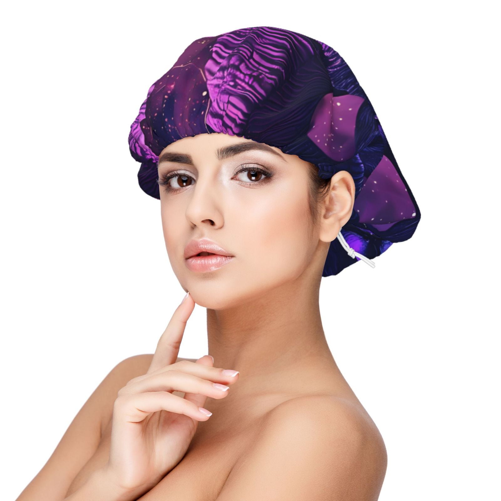 Sigee Purple Starry Sky Antelope for Hair Wrap Adjustable Sleep Cap for ...